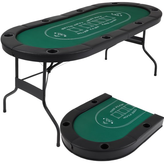 Poker Table Foldable, 72 Inch 8 Player Folding Poker Table, Portable ...