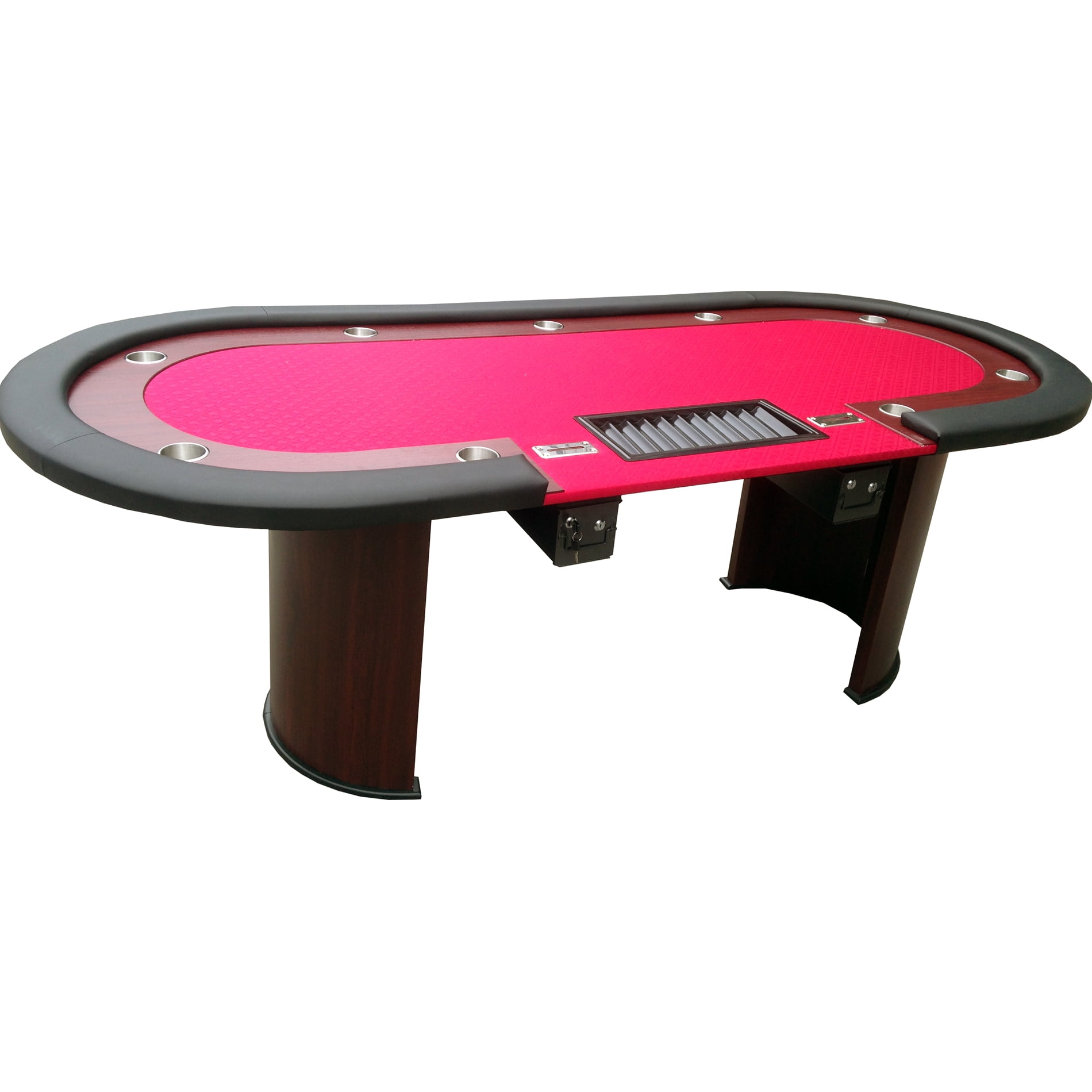 Poker Table For 96 x 43 Inch 10 Players Red Speed Cloth Racetrack Cup ...