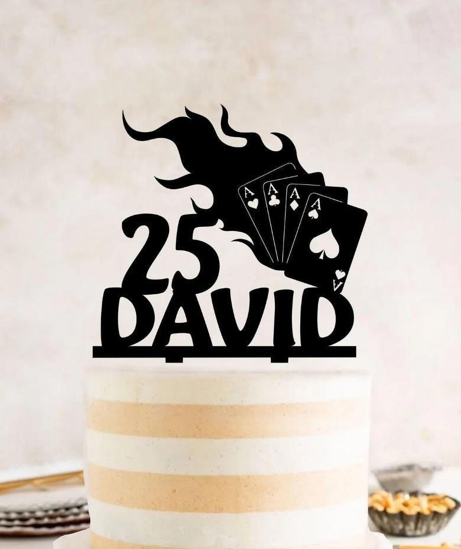 Poker Theme Cake Topper, Casino Personalized Cake Topper, Texas Holder ...