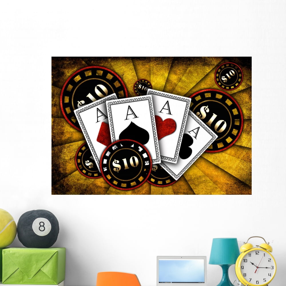 Poker Wall Mural by Wallmonkeys Peel and Stick Graphic (48 in W x 33 in ...