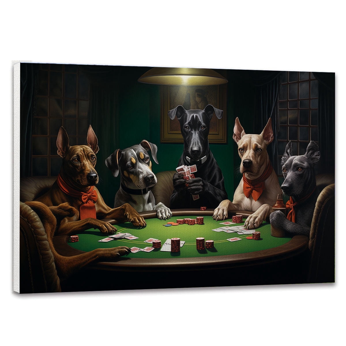 Pokers Dogs (or Dogs Playing Cards)Manchester Terrier Toy Artwork Print ...