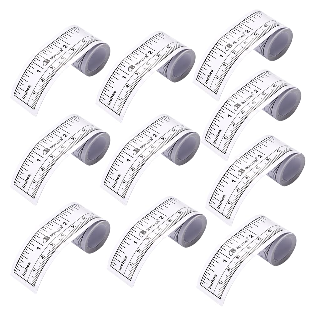 Pokinge 10 Pieces Tape Measure, Self Adhesive Tape Ruler Strong Sticky ...