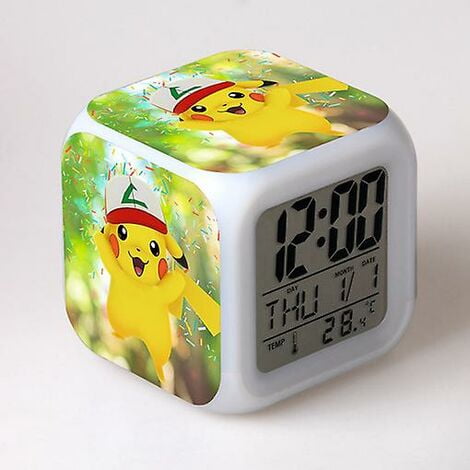 Pokmon Pokemon Pikachu Alarm Clock Student Product Gift Color Changing ...