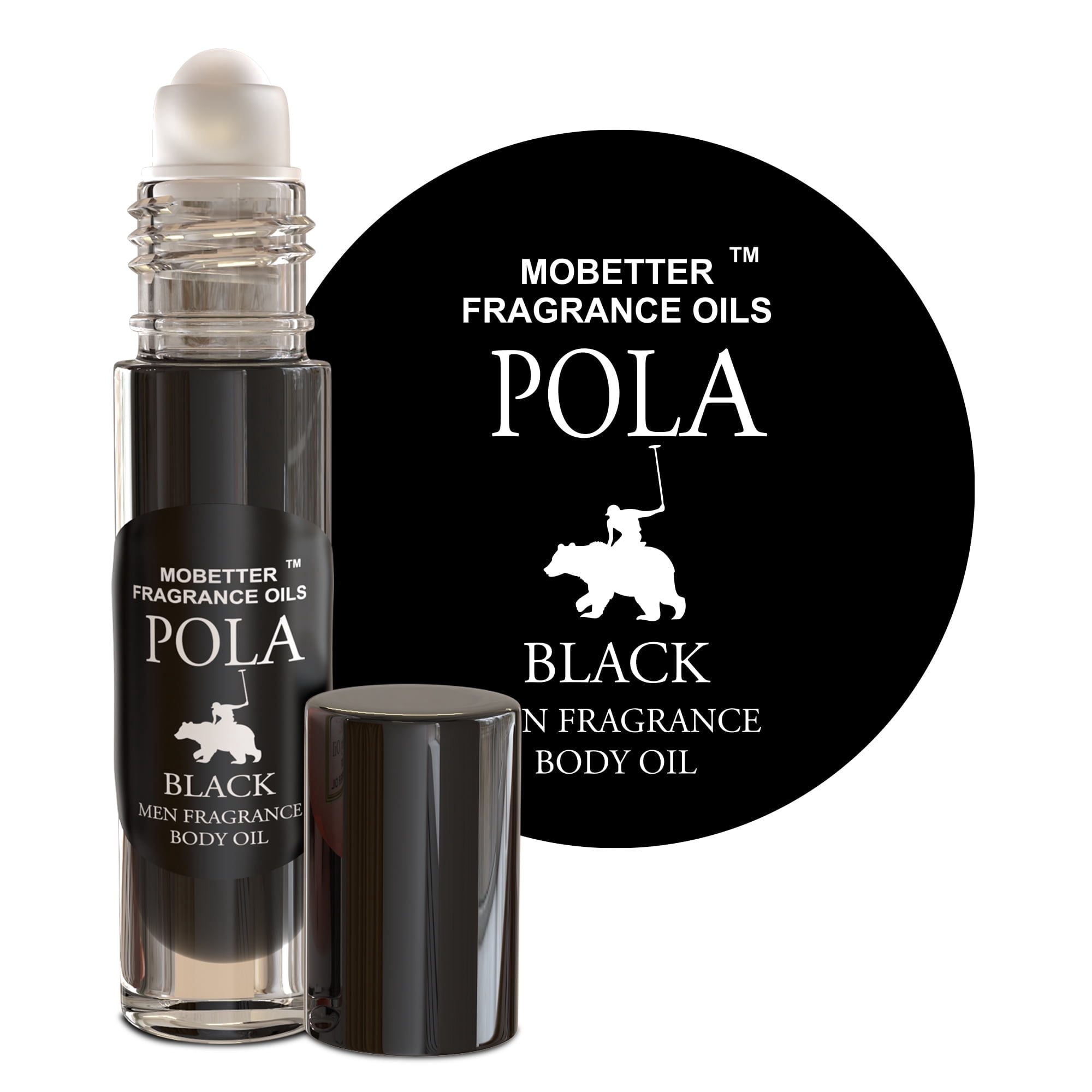 Pola Black Cologne Fragrance Body Oil for Men, Woody Aromatic, Long ...