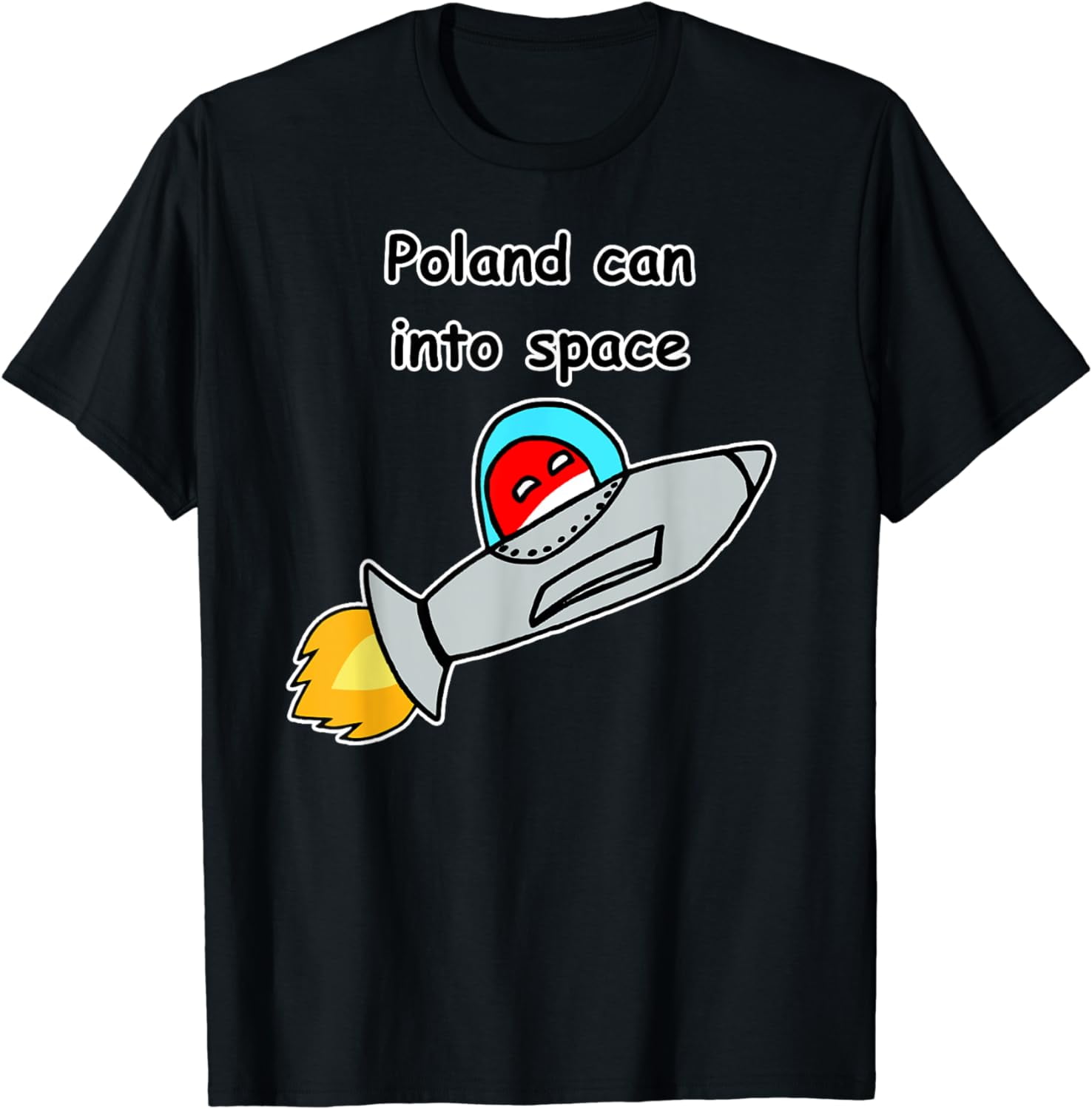 Poland Can Into Space Happy Polandball Meme T-Shirt - Walmart.com