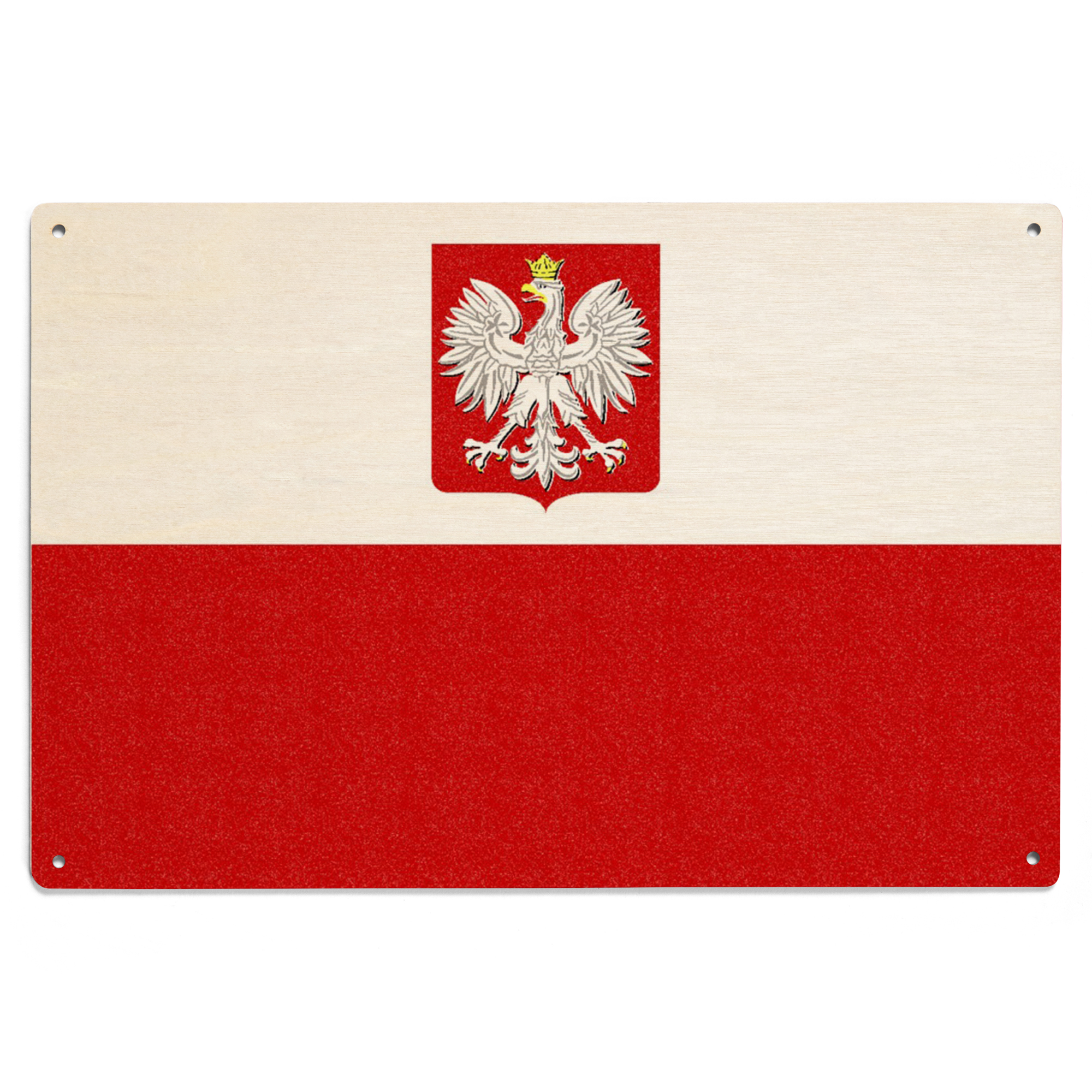 Poland Country Flag, Letterpress Birch Wood Wall Sign (6x9 Rustic Home ...