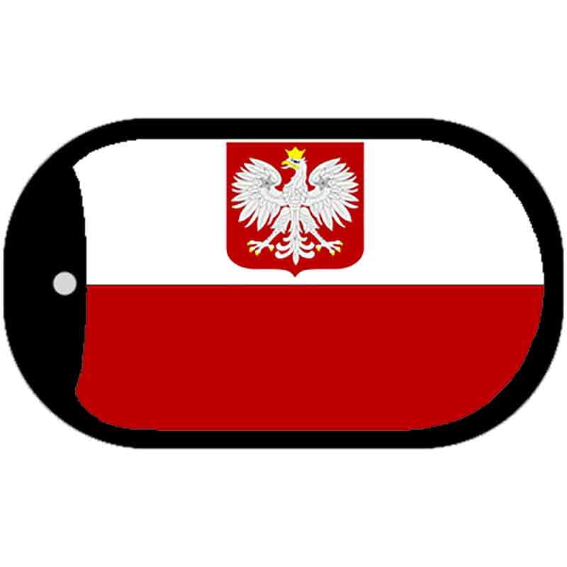 Poland Eagle Flag Scroll Metal Novelty Dog Tag Necklace DT-3946 2" x 1 ...