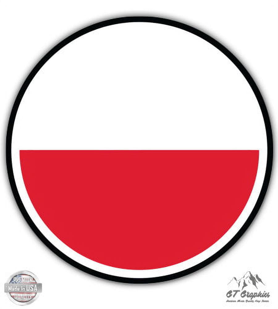 Poland Flag - 5" Vinyl Sticker - For Car Laptop I-Pad - Waterproof ...