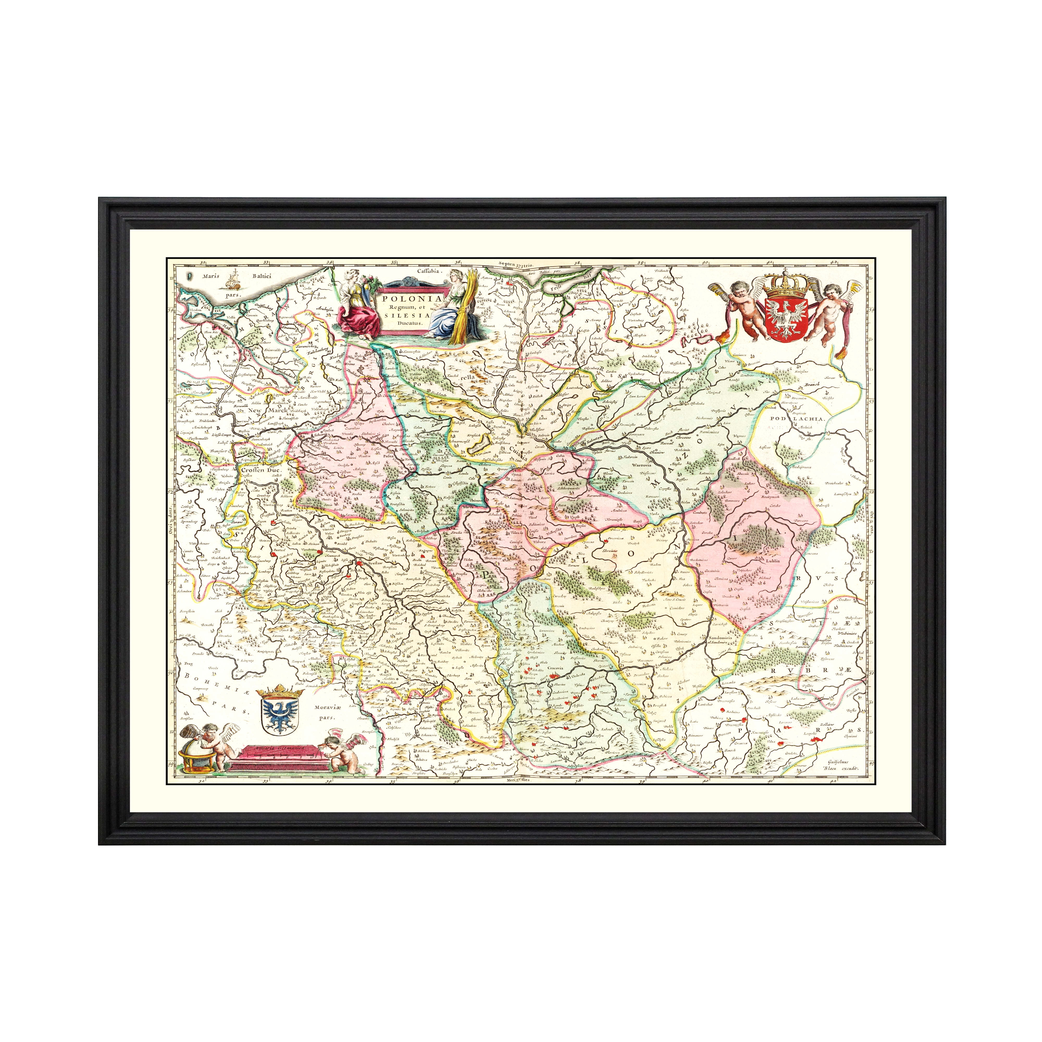 Poland Map, 1665 Vintage Map of Poland History Wall Decor Gift, Old ...