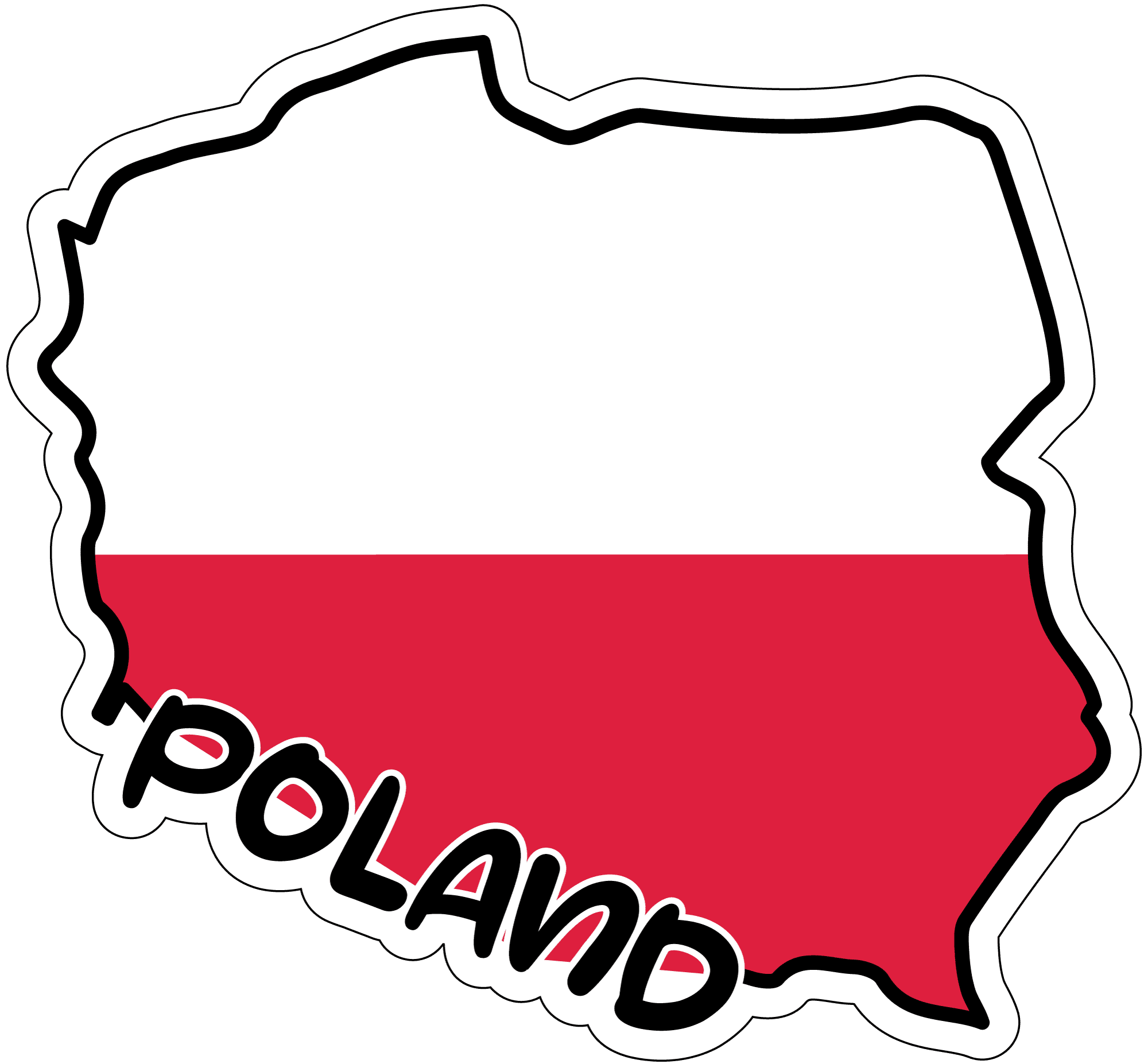 Poland Map Flag Sticker Decal / Republic of Poland / Rzeczpospolita ...