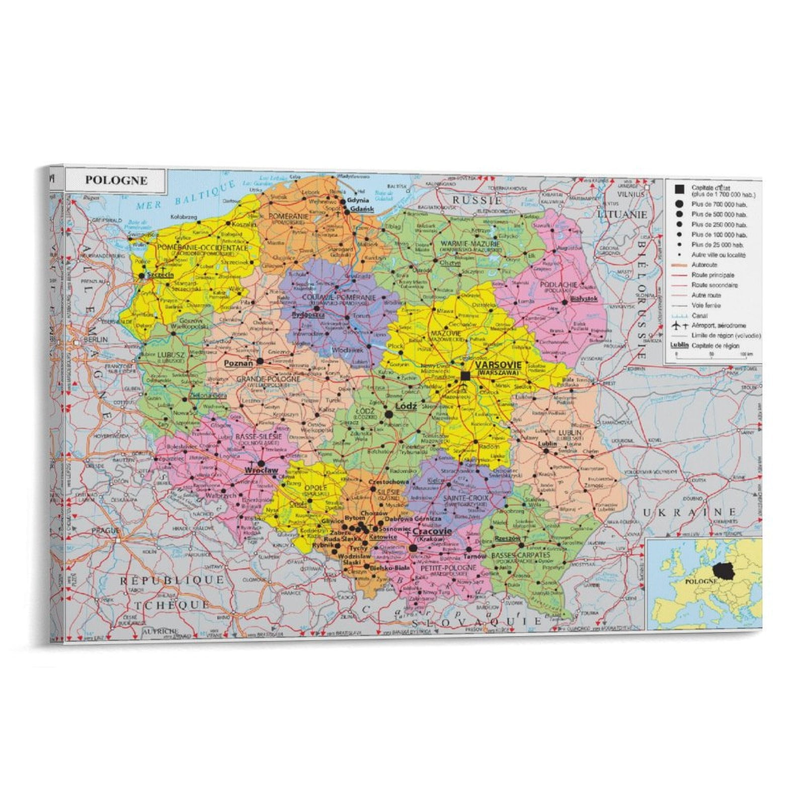 Poland Map Posters Artworks Picture Print Poster Wall Art Painting ...