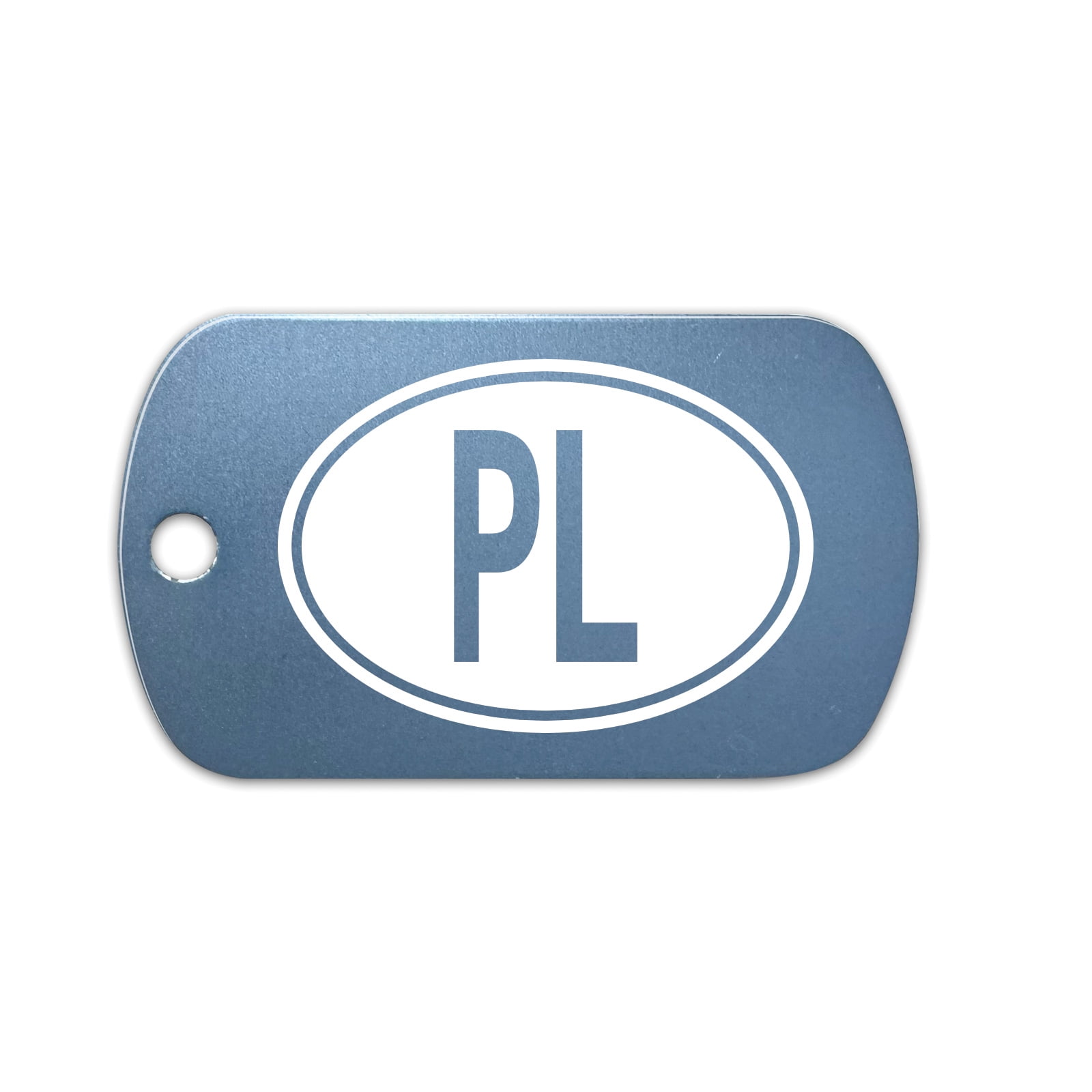 Poland Oval GI Dog Tag Aluminum Keychain country code pl - Light Blue ...