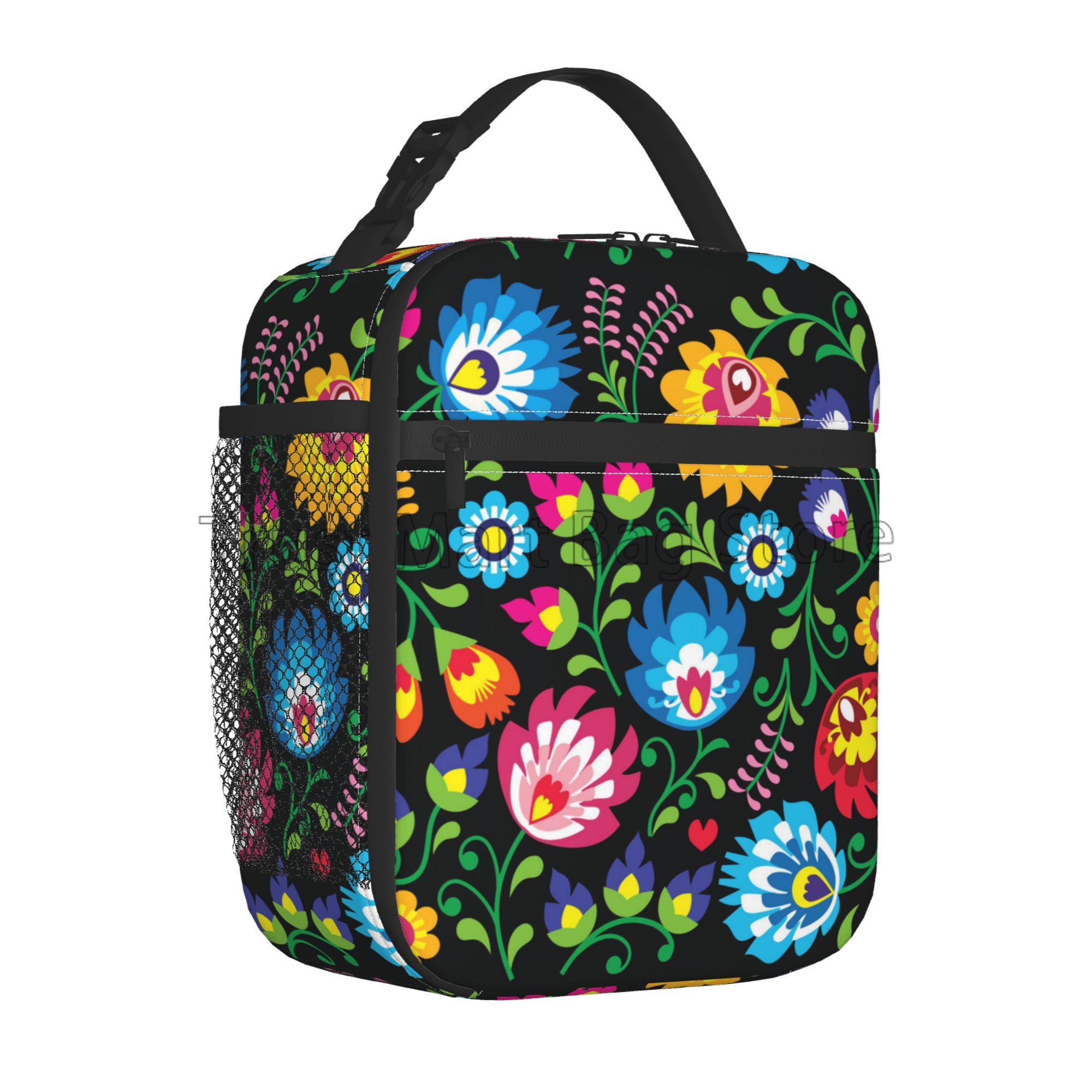 Poland Polish Floral Folk Art Flower Insulated Lunch Bag Reusable ...
