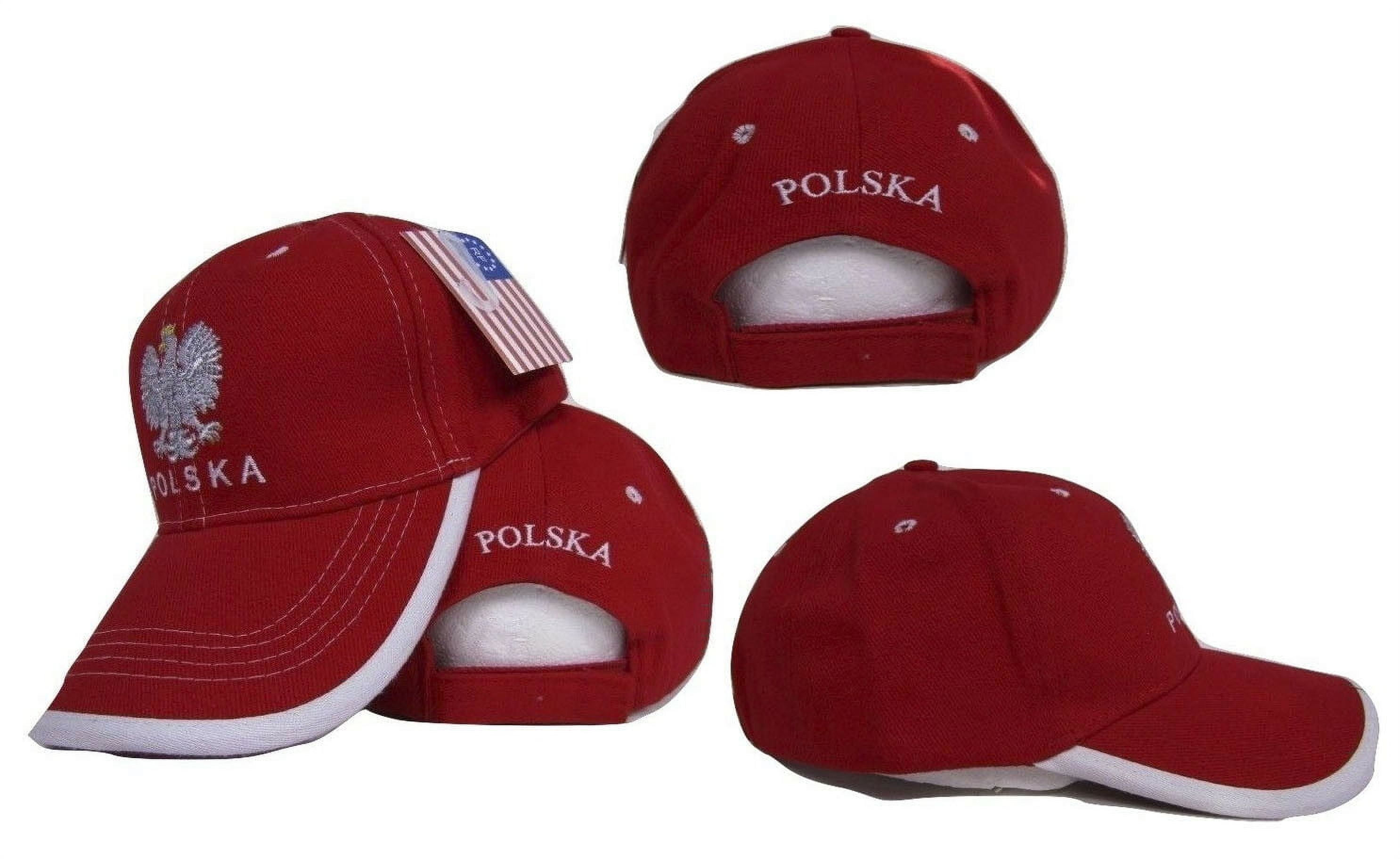 Poland Polish Polska Eagle Flag Red White Trim baseball hat cap 3D ...