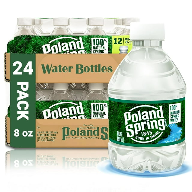 Poland Spring 100% Natural Premium Spring Water - Small, Mini 8 Fl Oz ...