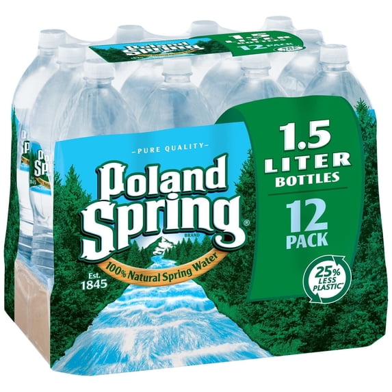 Poland Spring, Natural Spring Water, 1.5 L bottles, 12 pk - Walmart.com