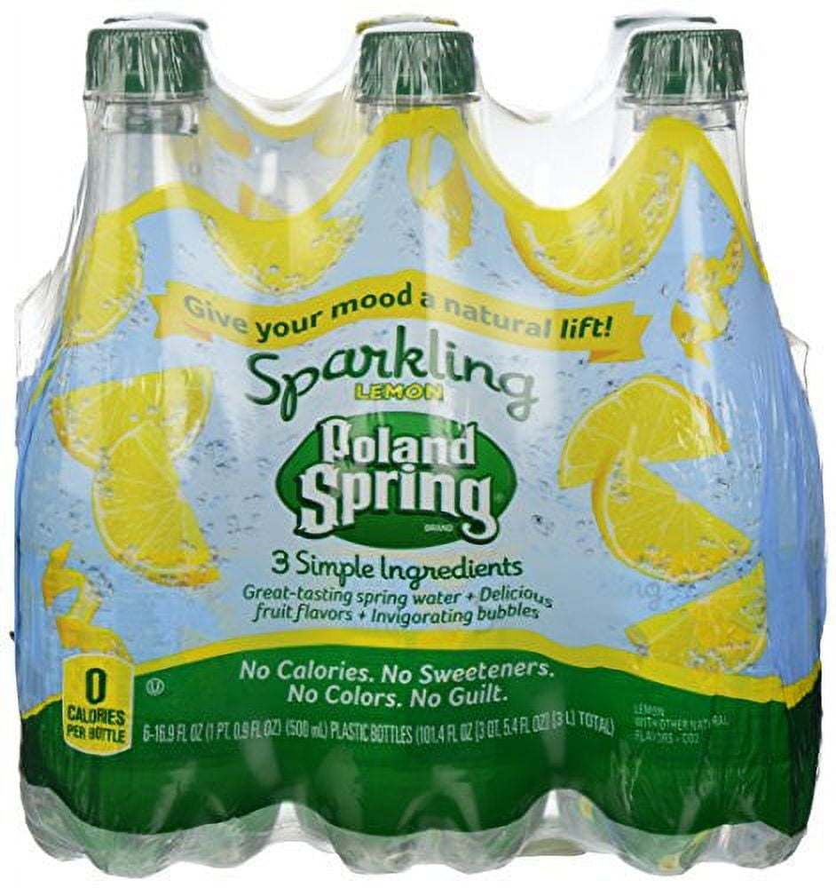 Poland Spring Brand Sparkling Natural Spring Water, Lemon 16.9-ounce ...