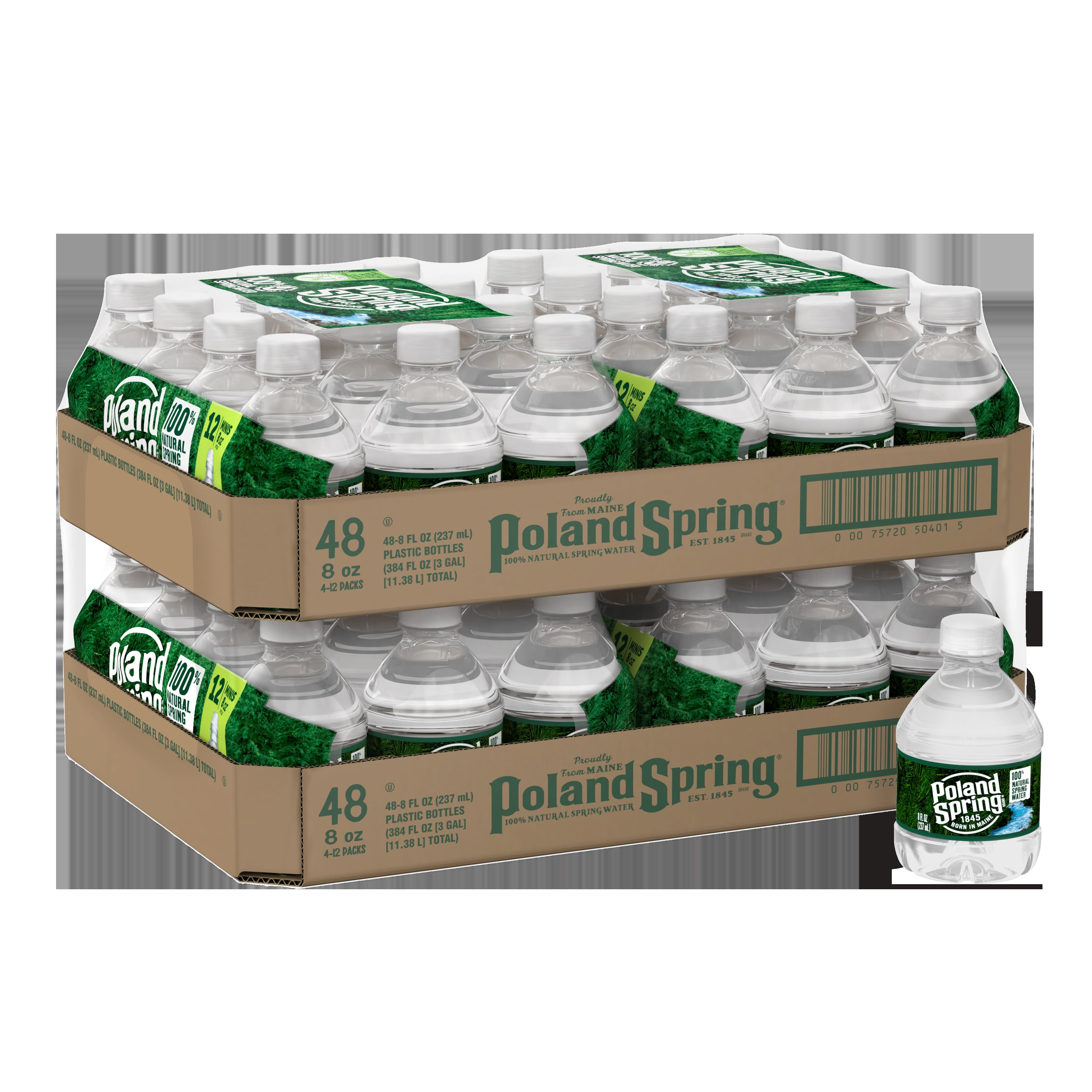 POLAND SPRING Brand Natural Spring Water, 8-ounce Mini Plastic Bottles ...