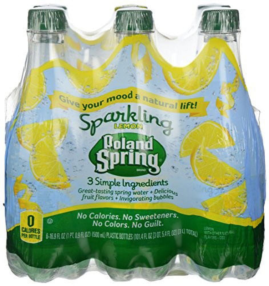 Poland Spring Sparkling Lemon Spring Water 16.9 Fl. Oz. 6 Count ...