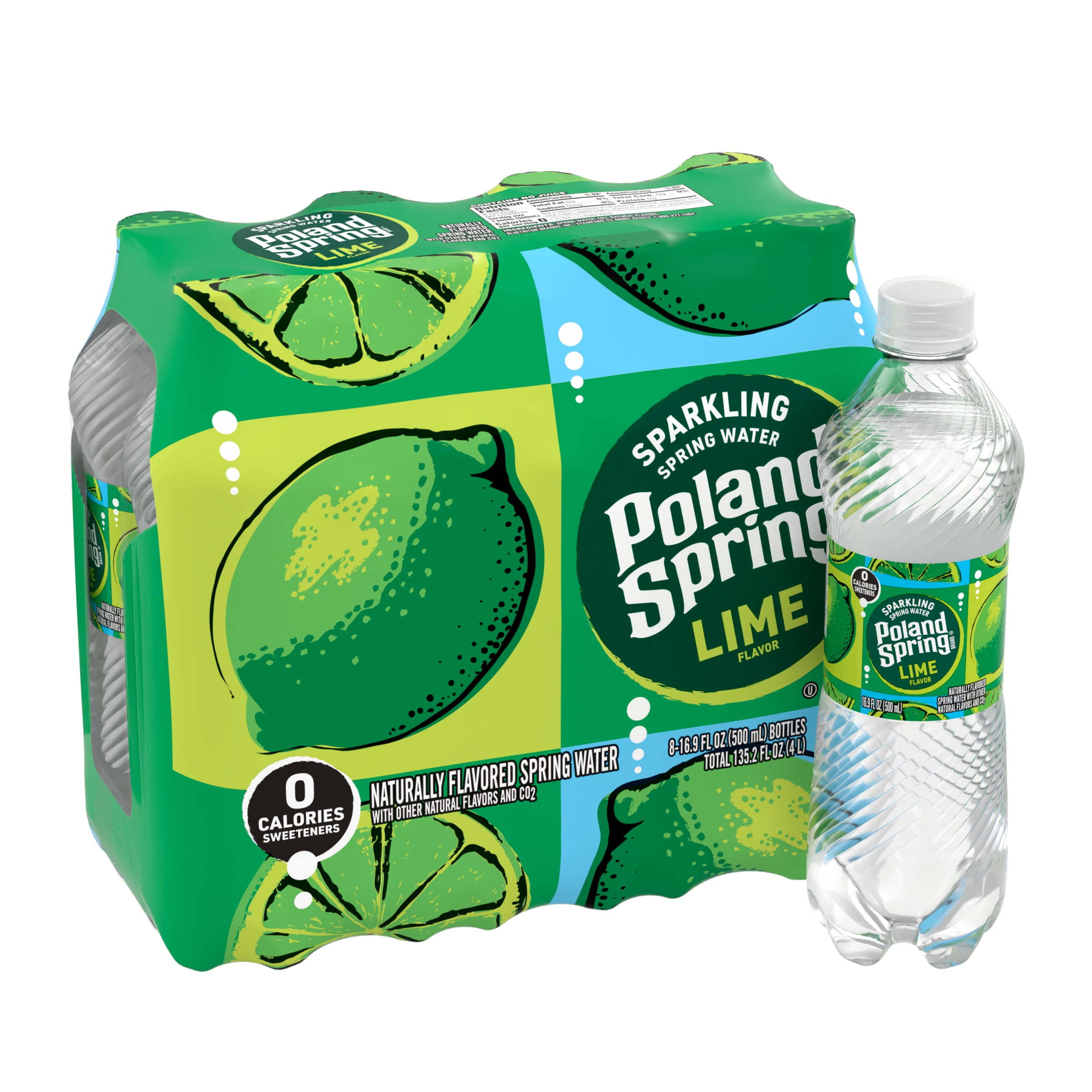 Poland Spring Sparkling Water, Zesty Lime, 16.9 oz. Bottles (8 Count) - Walmart.com