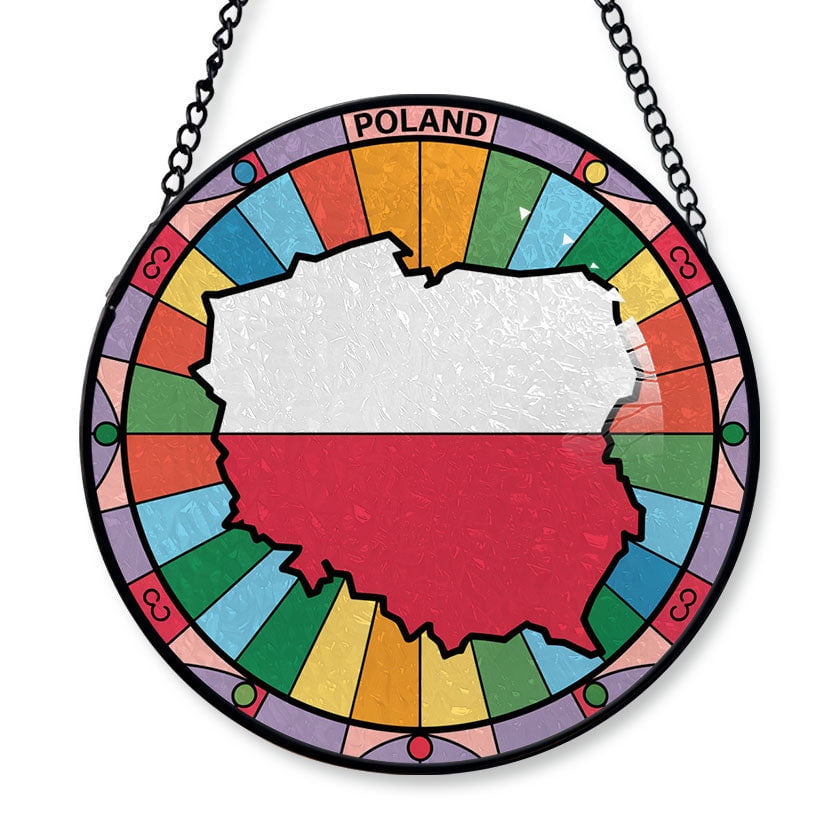 Poland Travel Decor Suncatcher Stained Glass Window Hanging, Gift for ...
