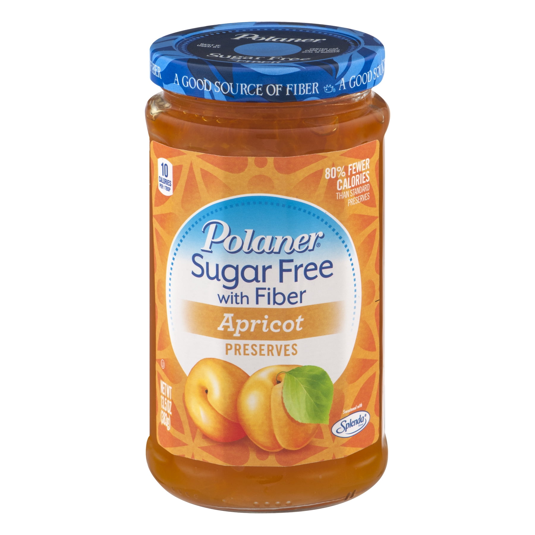 Polaner Sugar Free, Fiber-Rich, Gluten-Free Apricot Preserves, Sweetened with Splenda, 13.5 Oz ...