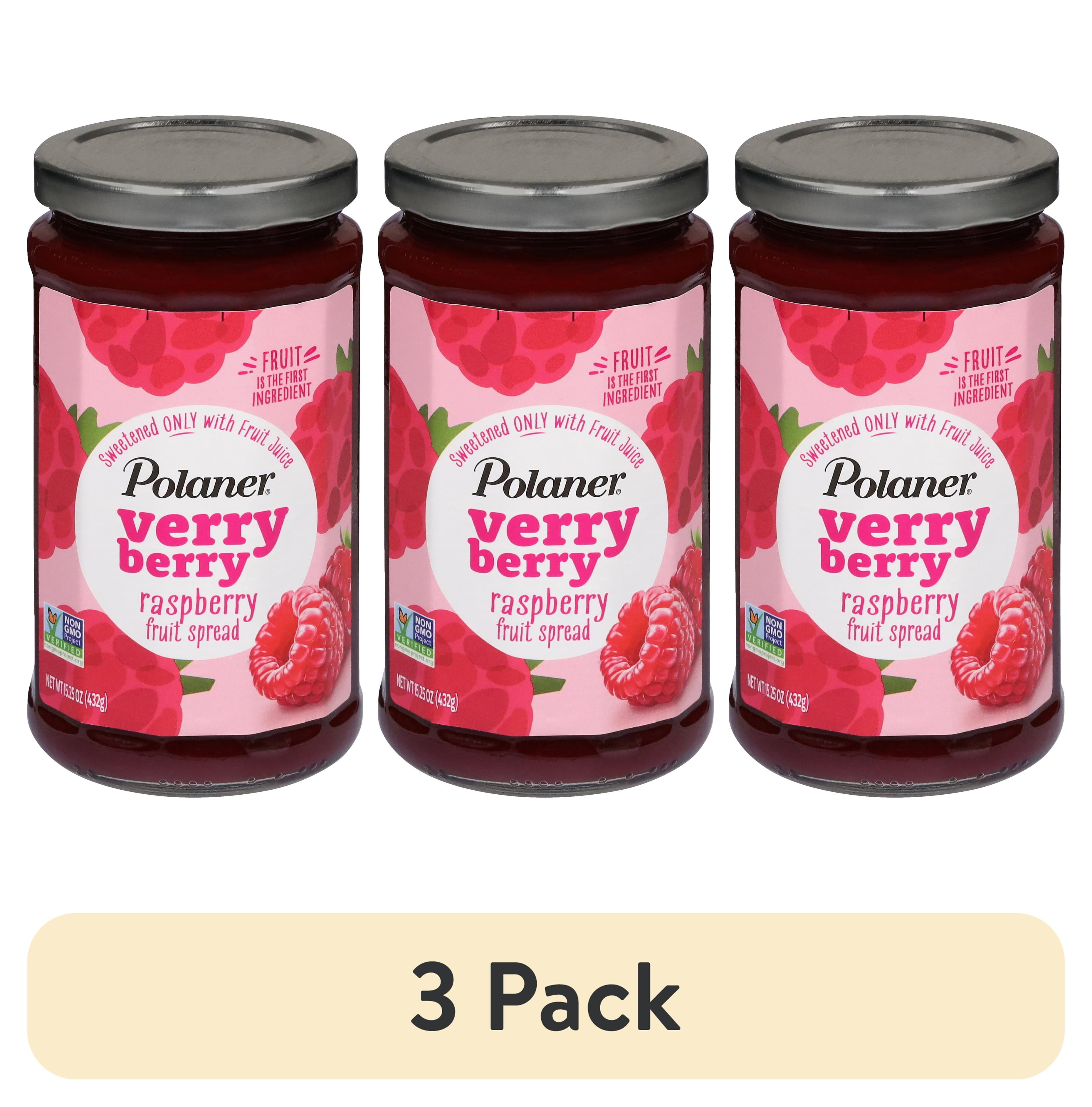 (3 pack) Polaner Verry Berry Raspberry Preserves, 15.25 oz Jar ...