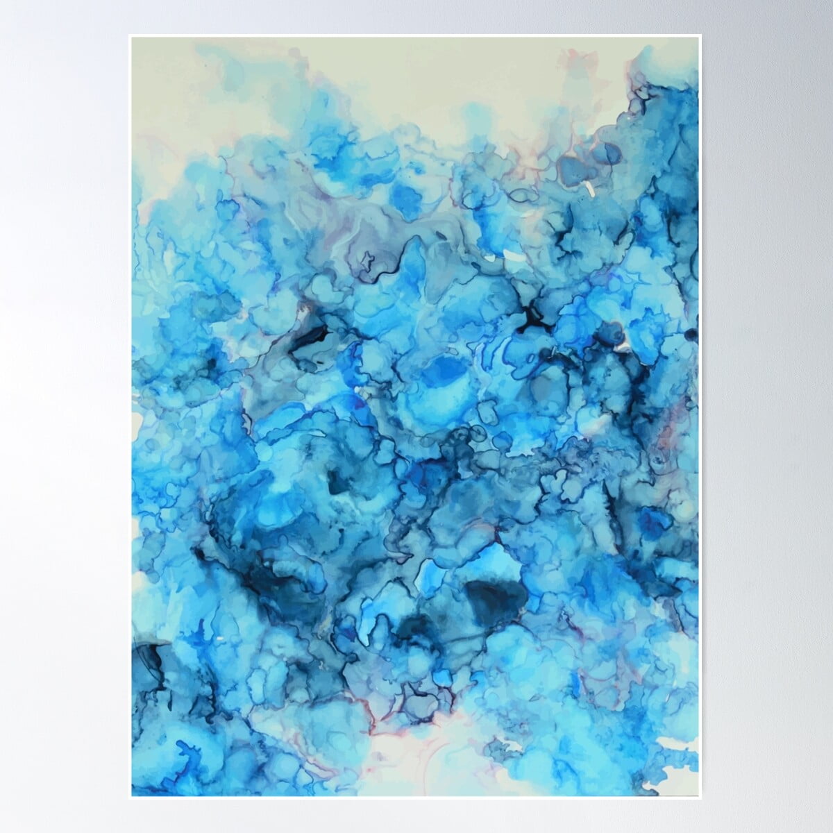 Polar - Alcohol Ink Painting Poster Wall Art, Modern Wall Decor For Living Room Bedroom, 24x36 ...
