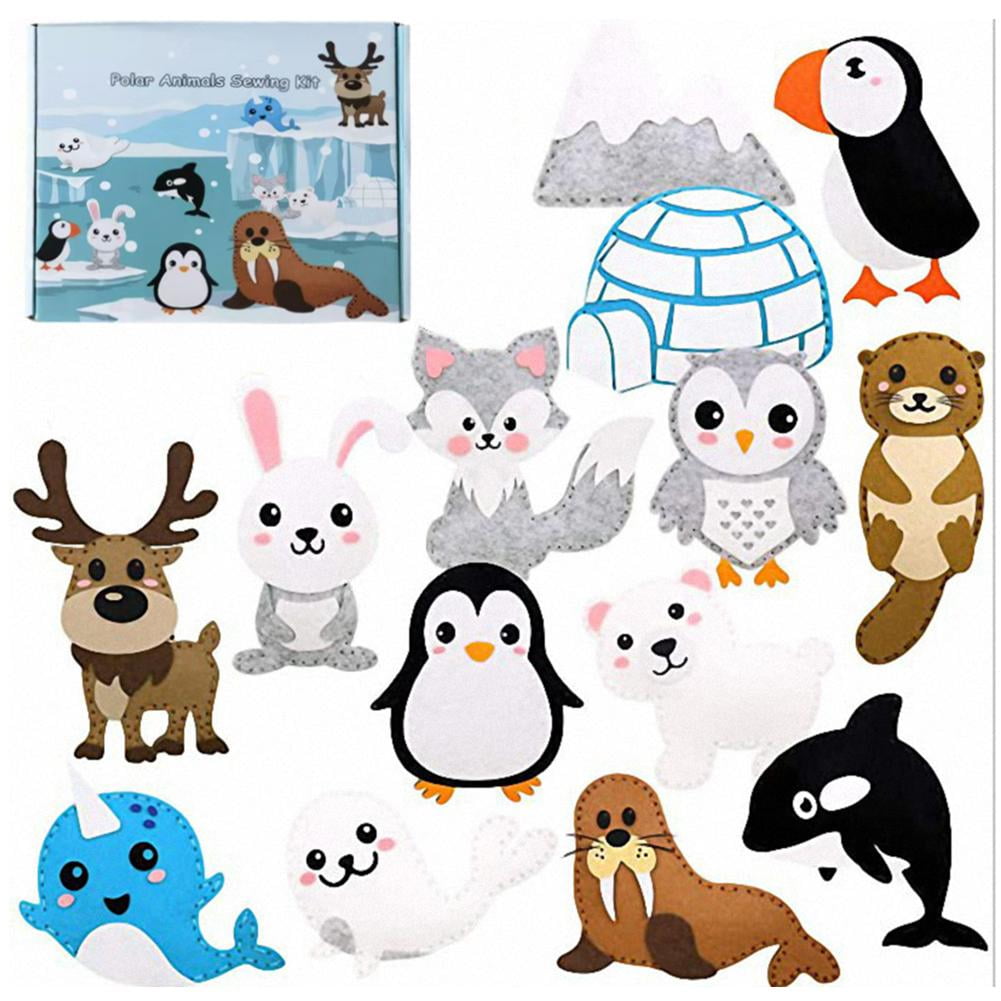 Polar Animals Sewing Kit For Kids Learn to Sew DIY Gi Craft 5+ K2P2 ...