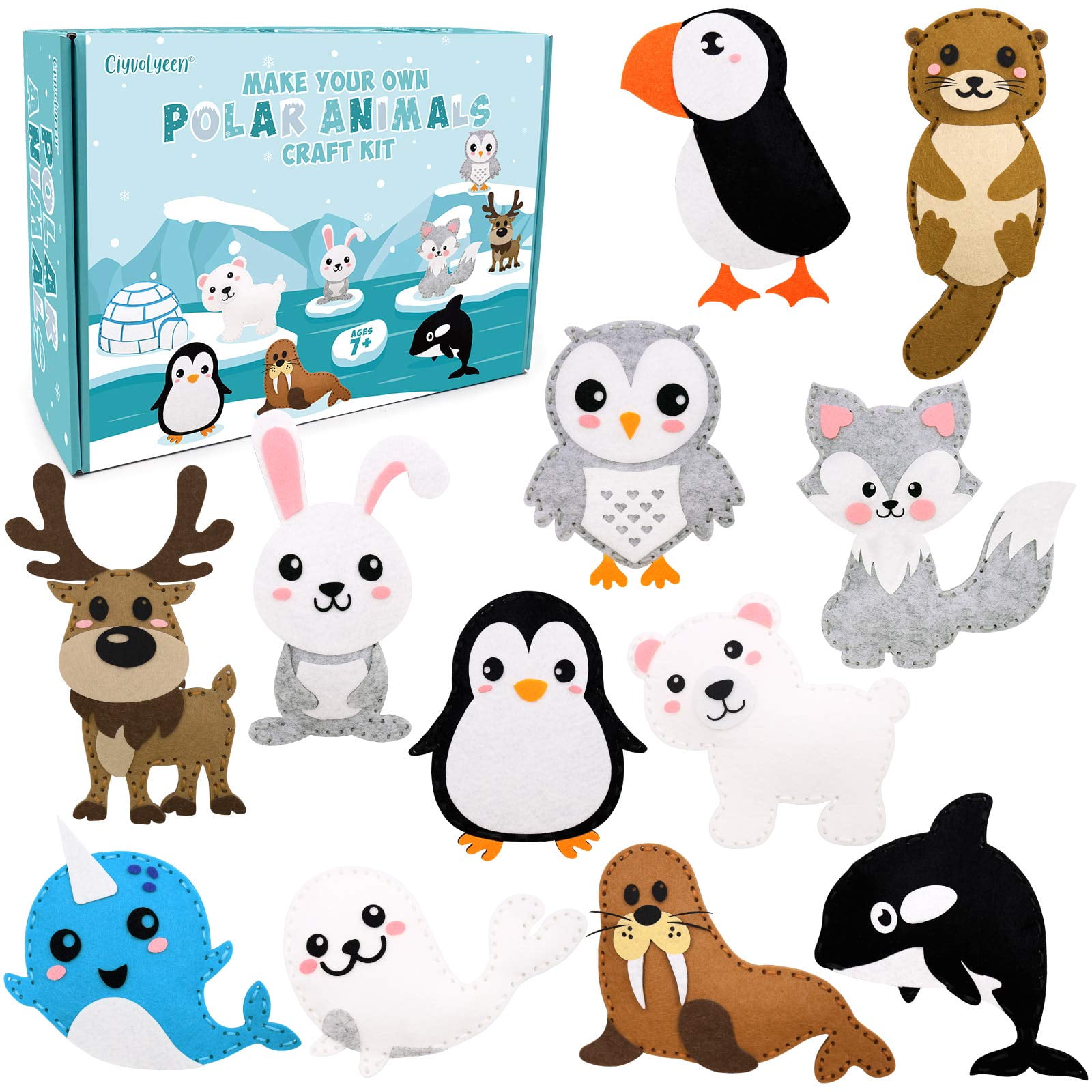 Polar Animals Sewing Kit for Kids Make Your Own Winter Polar Animals ...