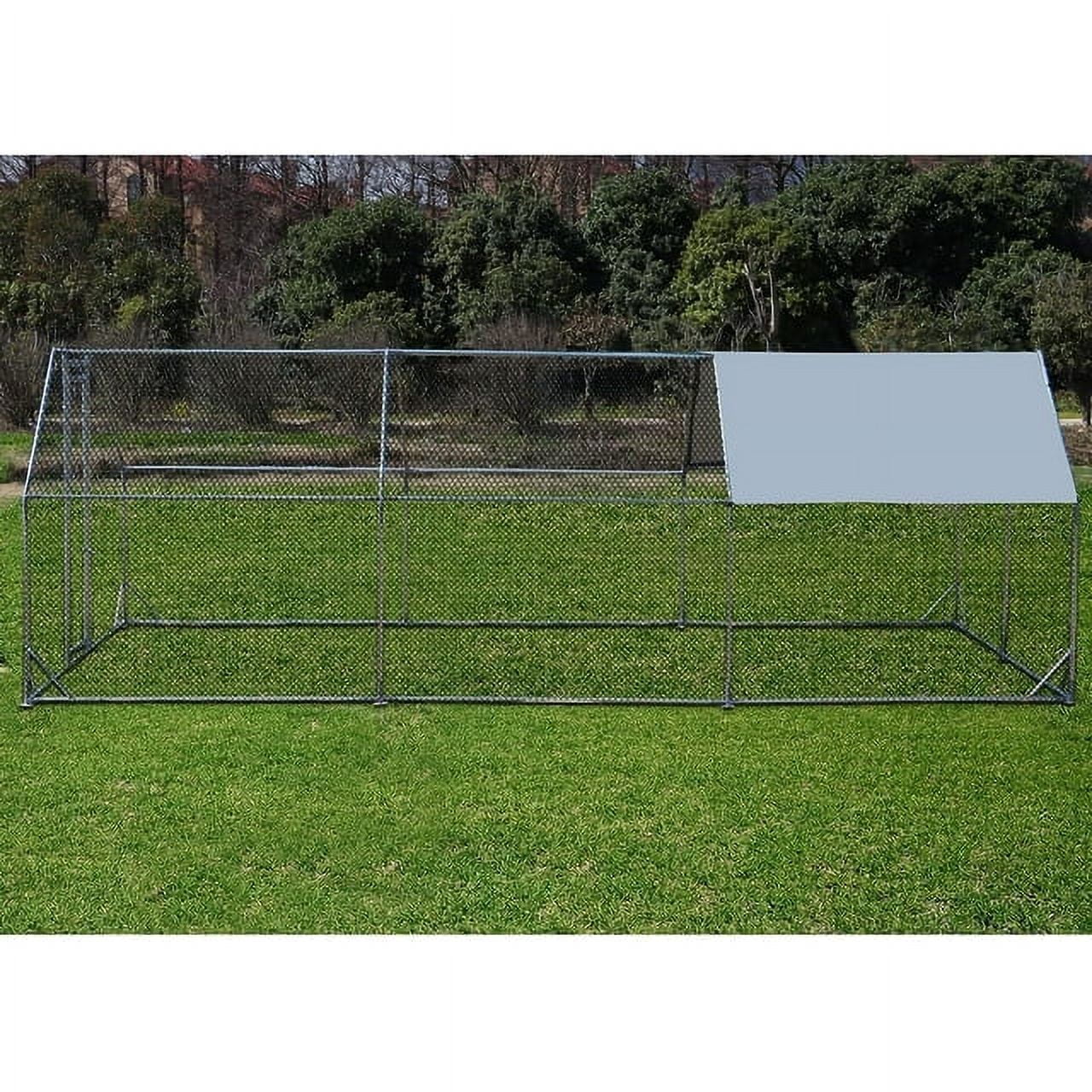Polar Aurora Predator Proof Metal Chicken Coop, Walk-in Poultry Cage ...