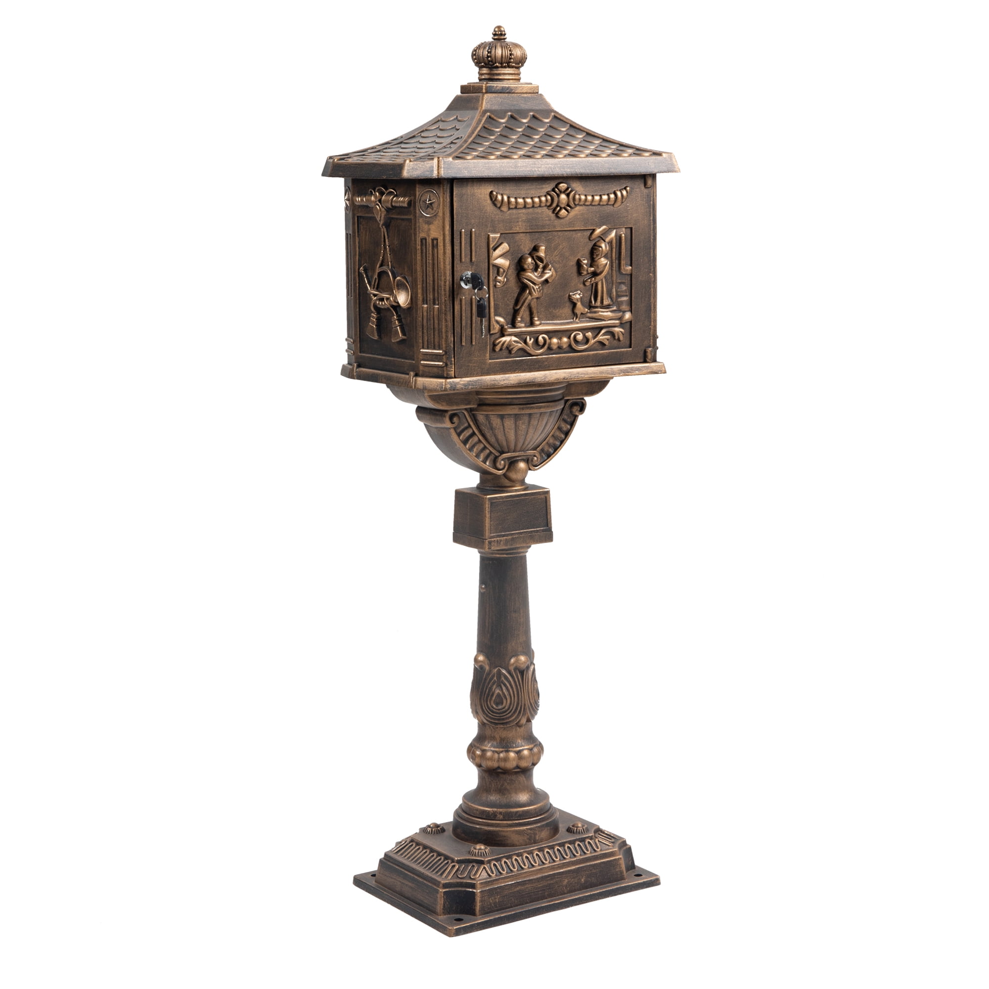 Polar Aurora Mailbox Cast Aluminum Bronze Mail Box Postal Box Security ...