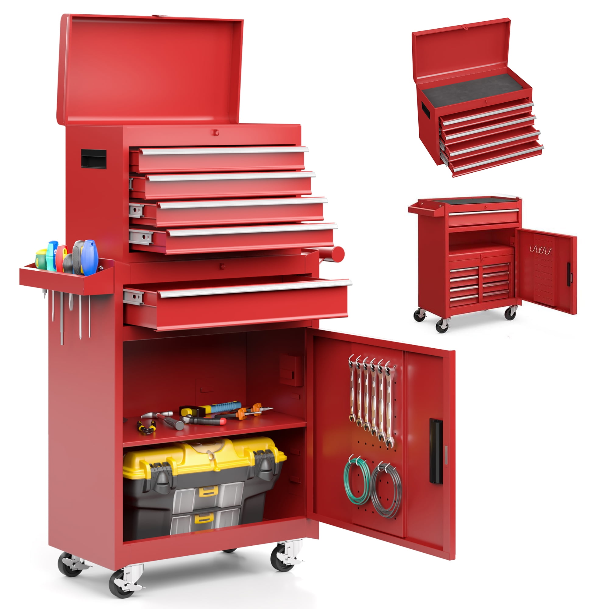 Polar Aurora Metal Tool Chest, 5-Drawer Rolling Tool Chests & Cabinets ...