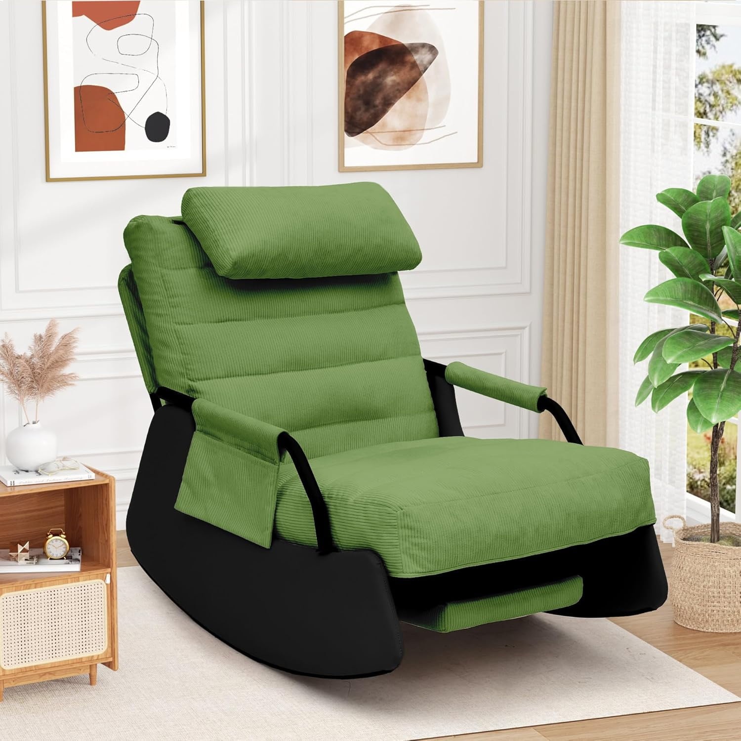 Polar Aurora Rocking Chair,Nursery Rocking Chairs with Soft Seat and ...