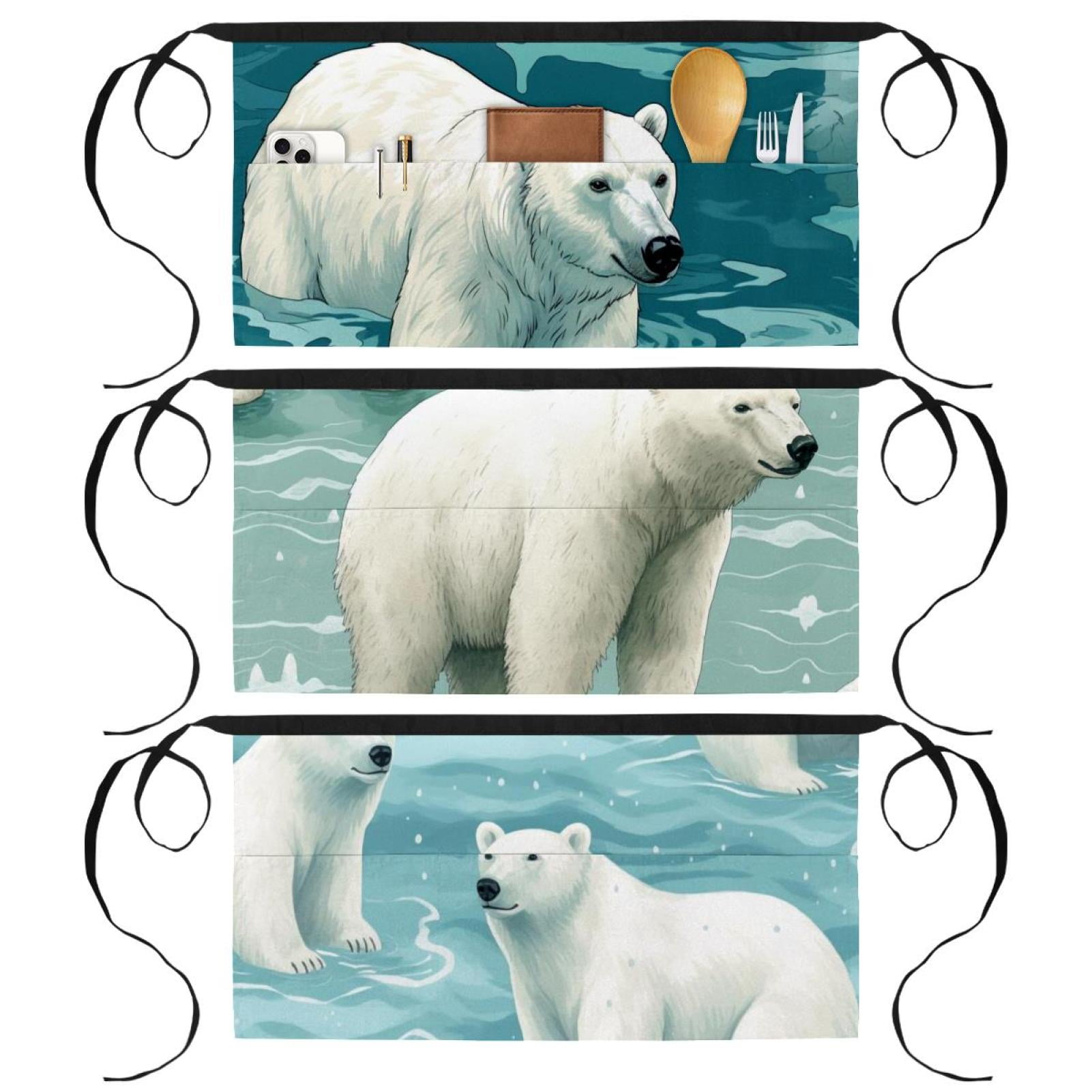 Polar Bear 3-Pocket Printed Cleaning Apron: Server, Gardening, & More ...