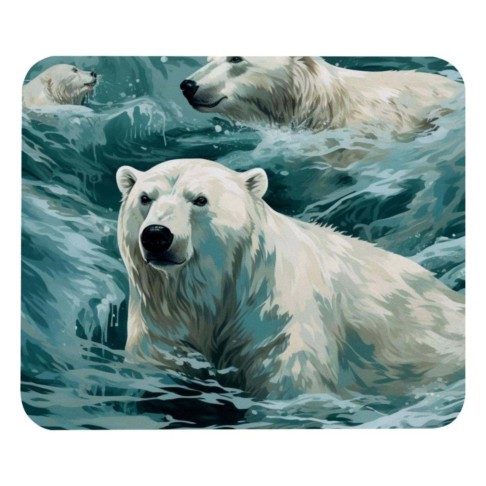 Polar Bear 8.3x9.8 Inch Square Non-Slip Rubber Bottom Mouse Pad, Desk ...