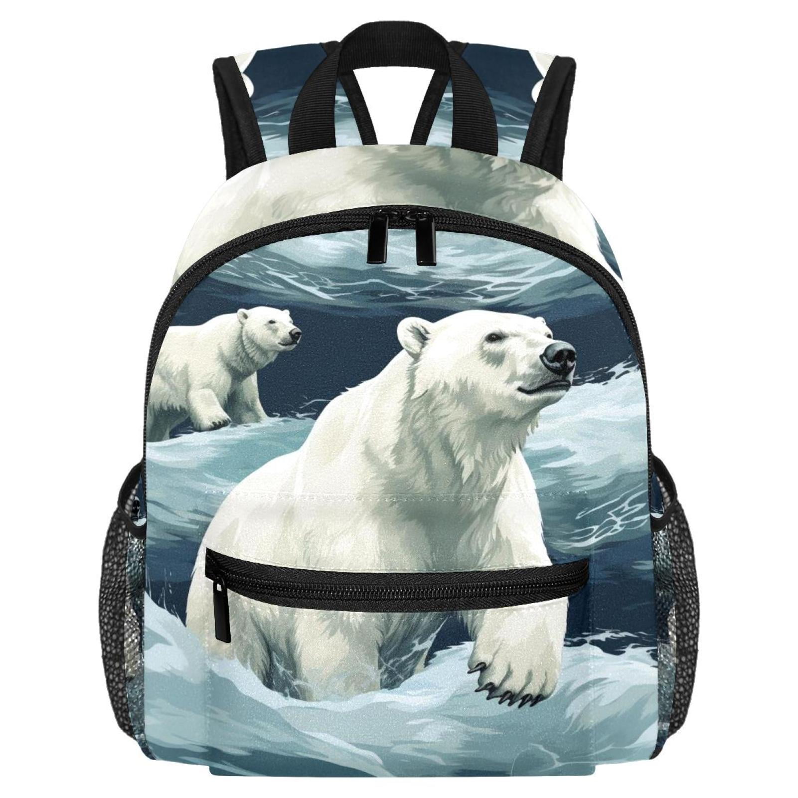 Polar Bear Adjustable Shoulder Strap Backpack - Large Capacity, Printed ...