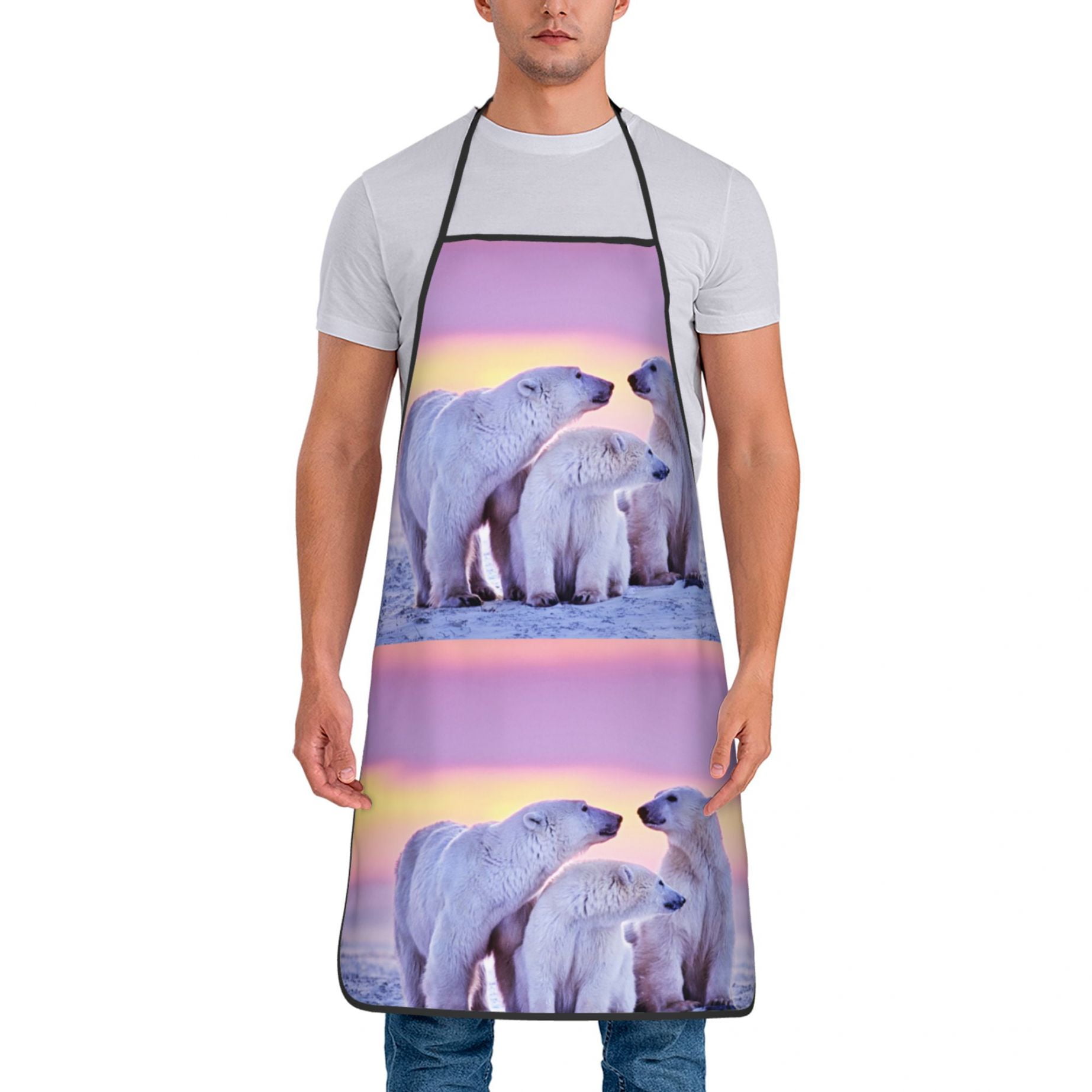 Polar Bear Aprons for Women Men Waterproof Apron Kitchen Chef Cooking ...