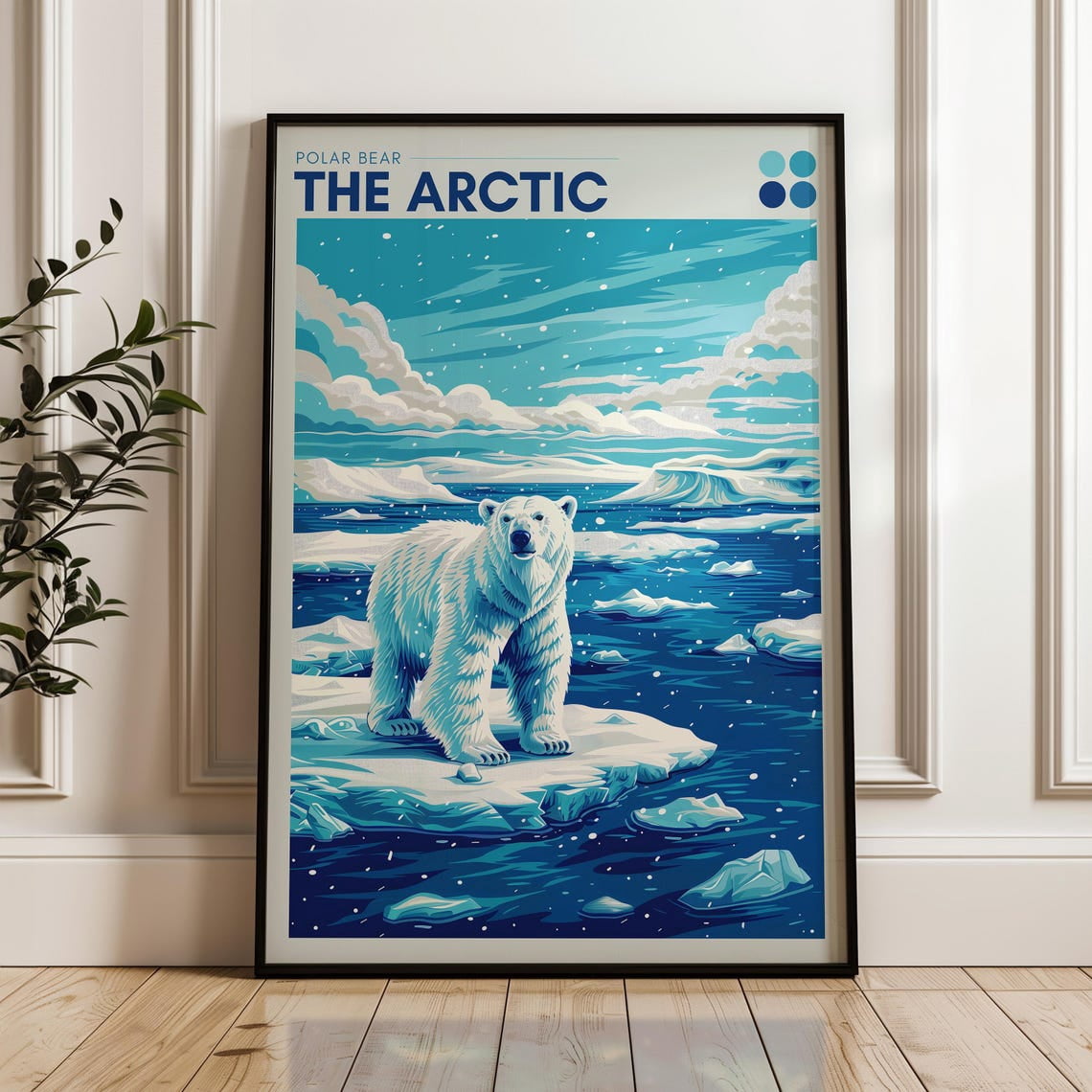 Polar Bear Arctic Travel Print, Winter Wonderland Art Print, Unframed ...