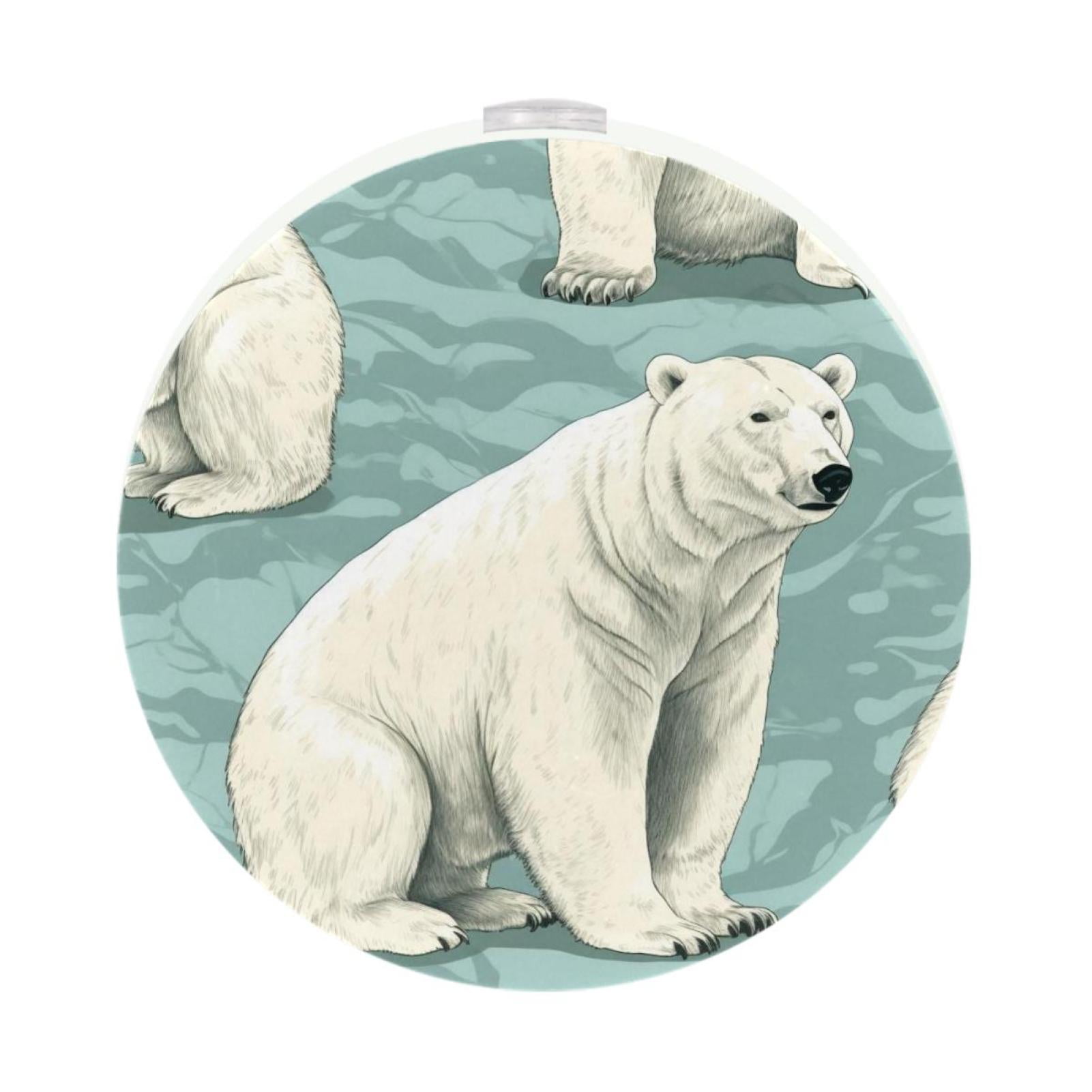 Polar Bear Bright and Compact LED Round Night Light - Set of 2, Energy ...