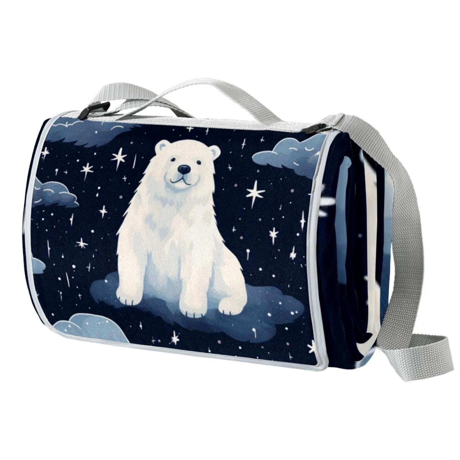 Polar Bear Canvas Picnic Mat for Outdoor Activities and Beach Trips ...