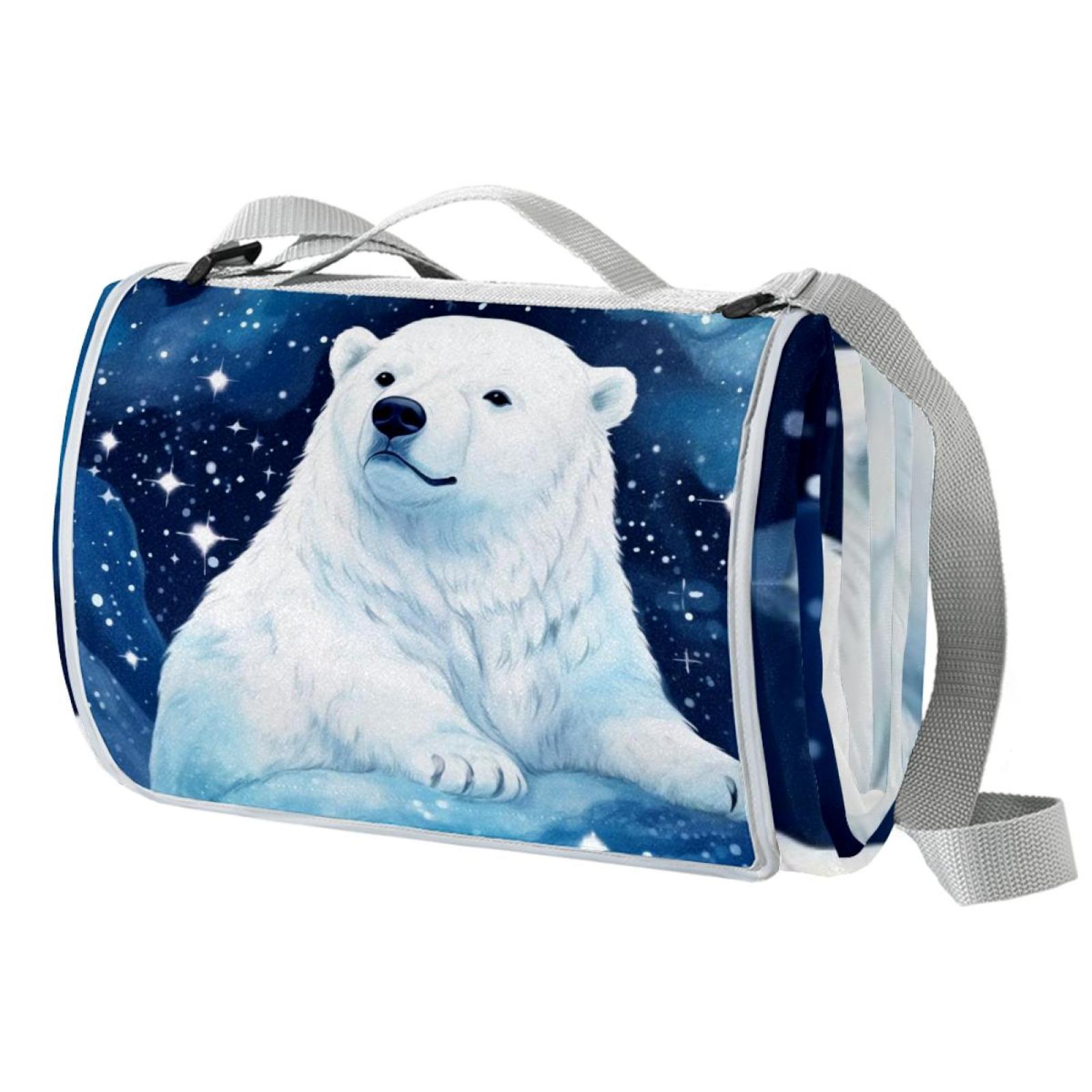 Polar Bear Canvas Picnic Mat for Outdoor Activities - Waterproof and ...