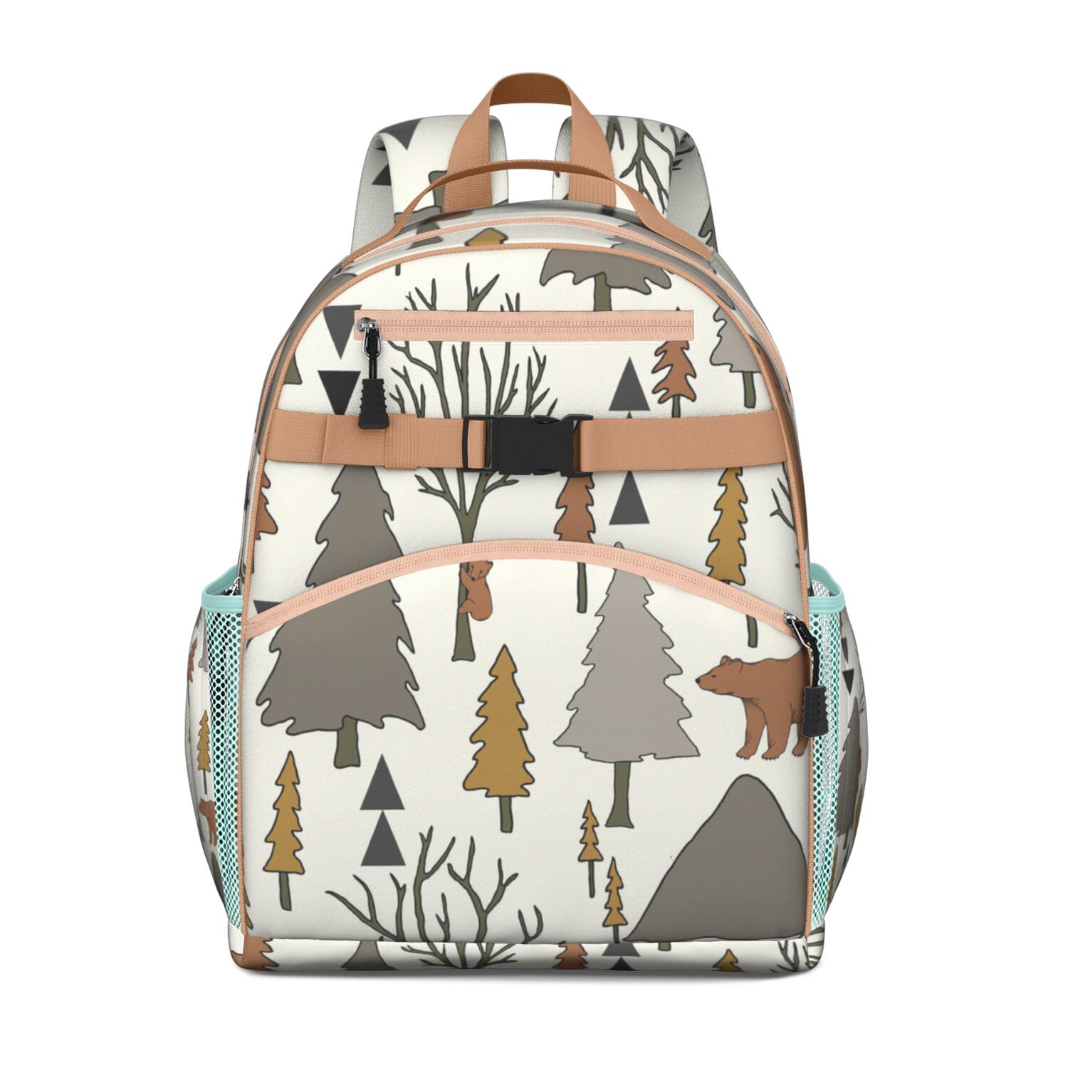 Polar Bear Cartoon Waterproof Backpack - Durable Lightweight Student ...