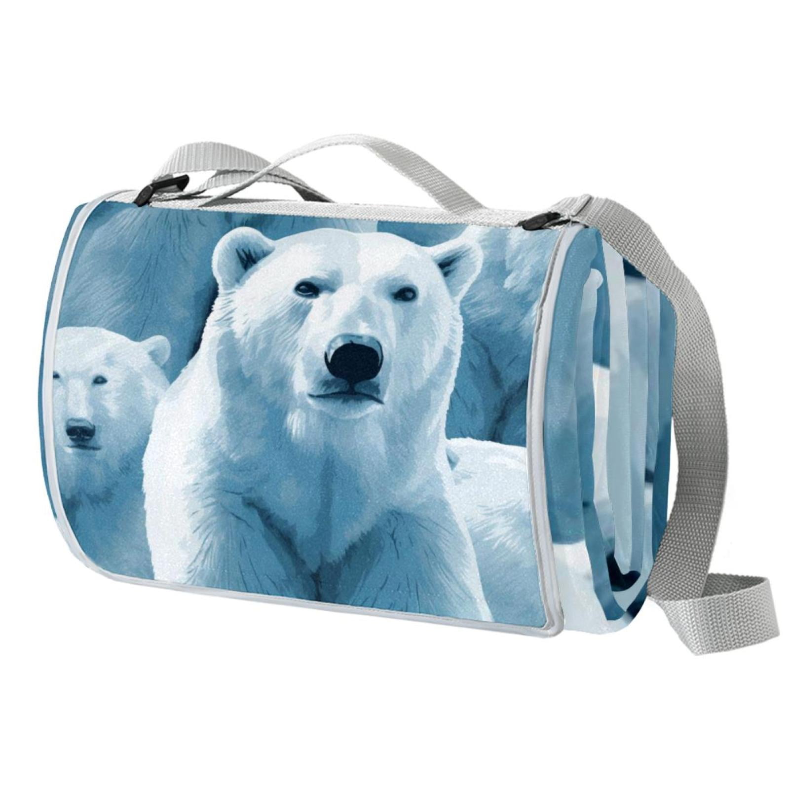Polar Bear Extra-Large Canvas Picnic Mat for Outdoor Beach Camping ...