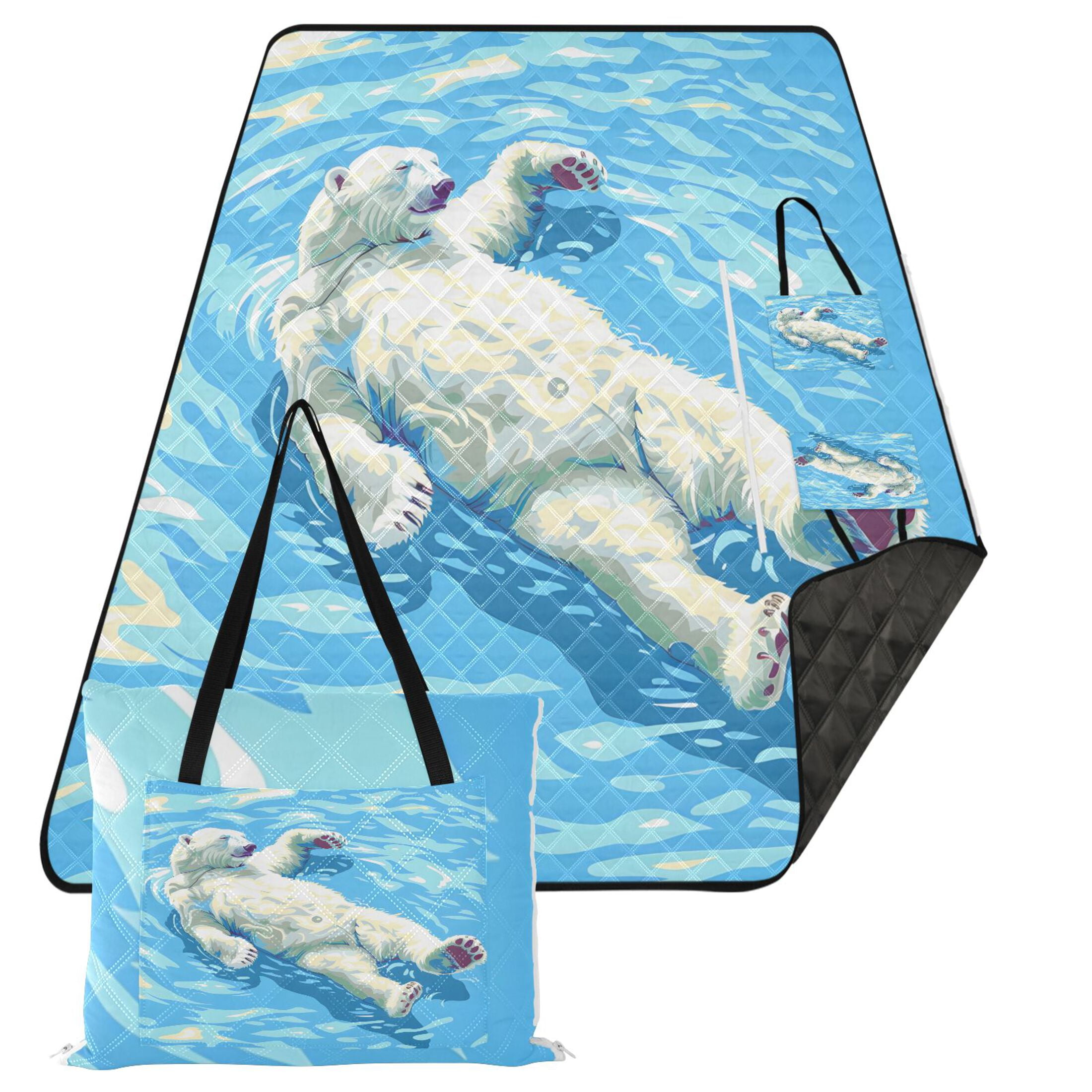 Polar Bear Floating in Ocean Extra Large Picnic Beach Blanket ...