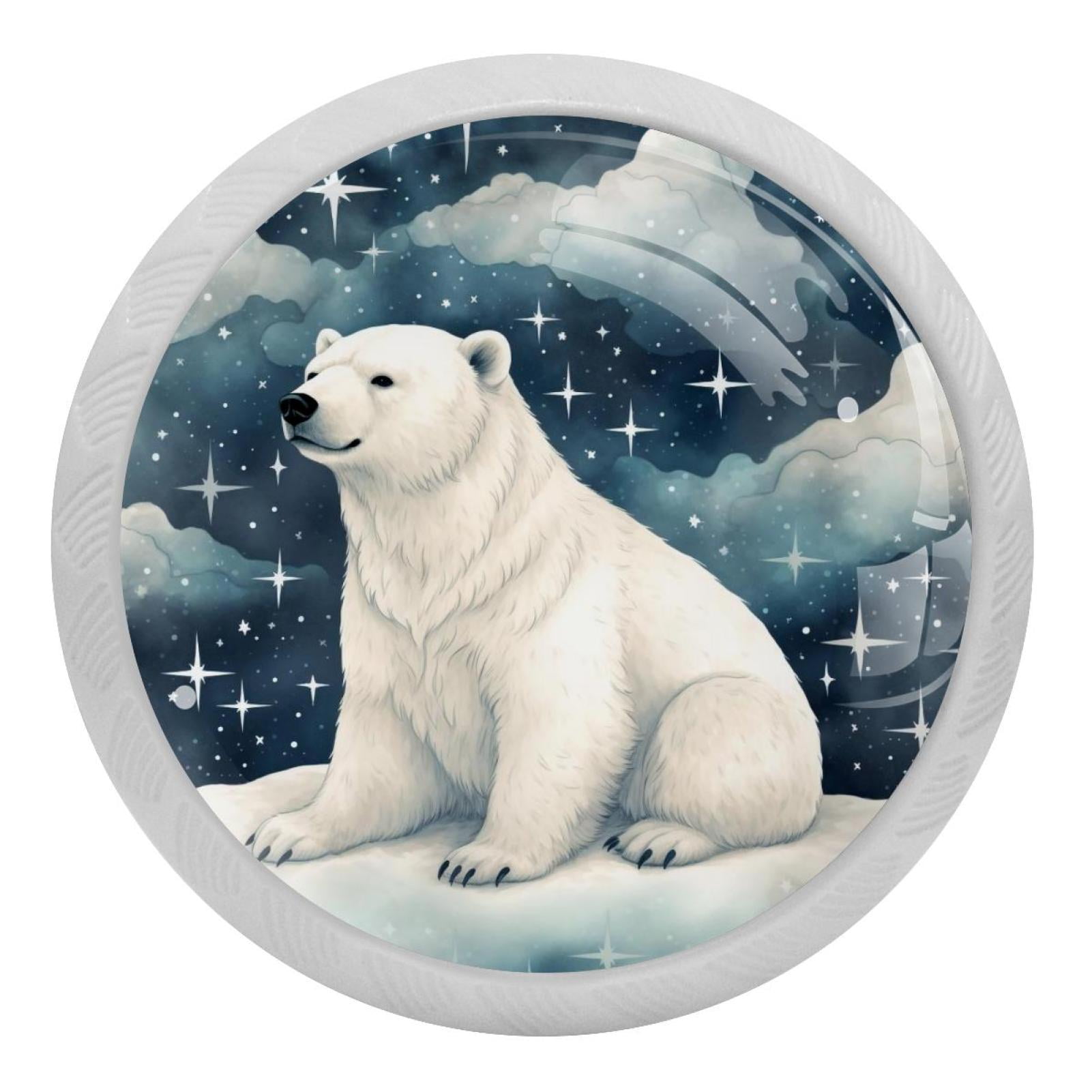 Polar Bear Fluorescent Drawer Pulls - Round 4-Pack Glow-in-the-Dark ...