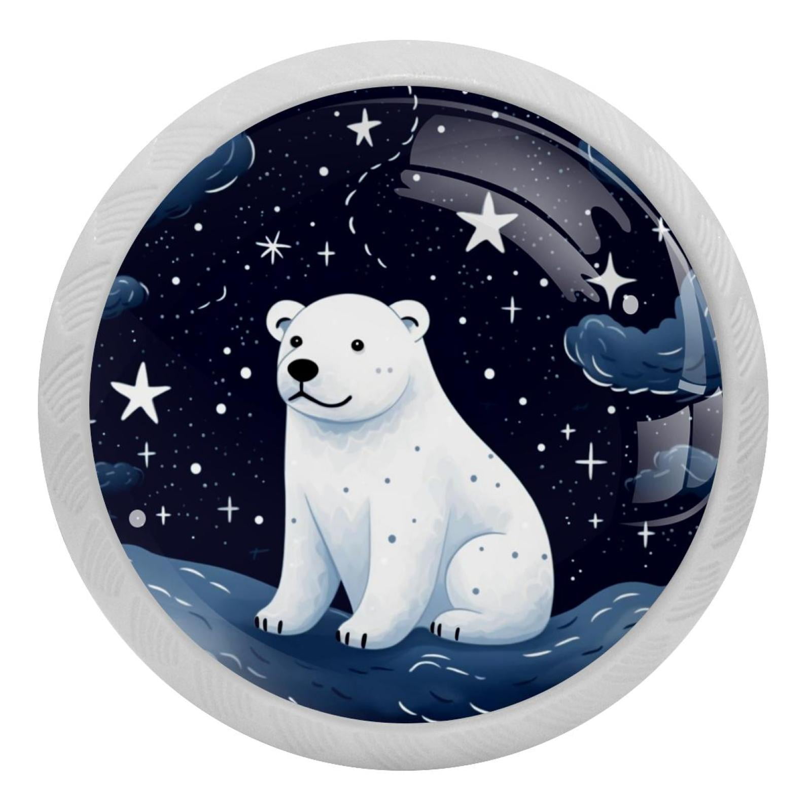 Polar Bear Fluorescent Drawer Pulls - Round 4-Pack Glow-in-the-Dark ...
