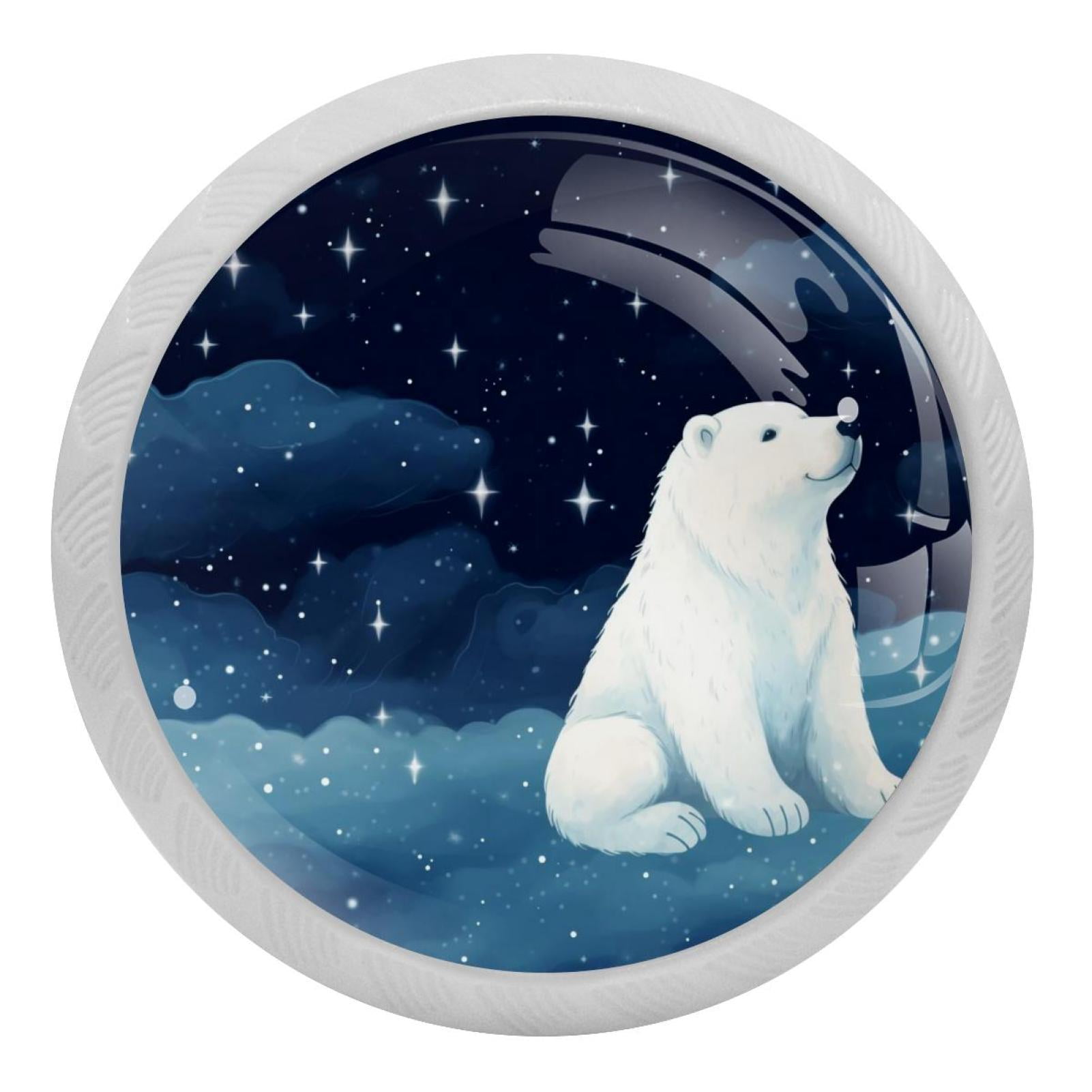 Polar Bear Fluorescent Drawer Pulls: Round 4-Pack with Glow-in-the-Dark ...
