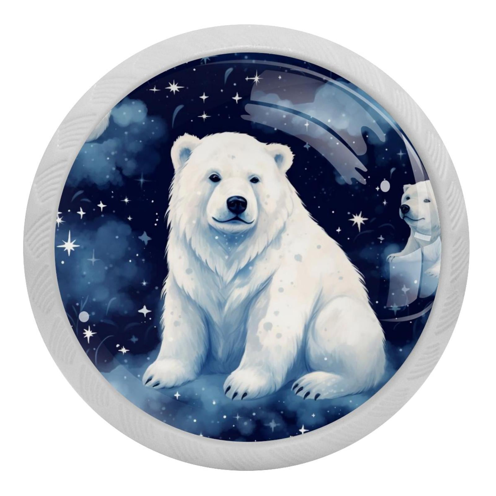 Polar Bear Fluorescent Drawer Pulls with Screws - Round 4-Pack - Glow ...