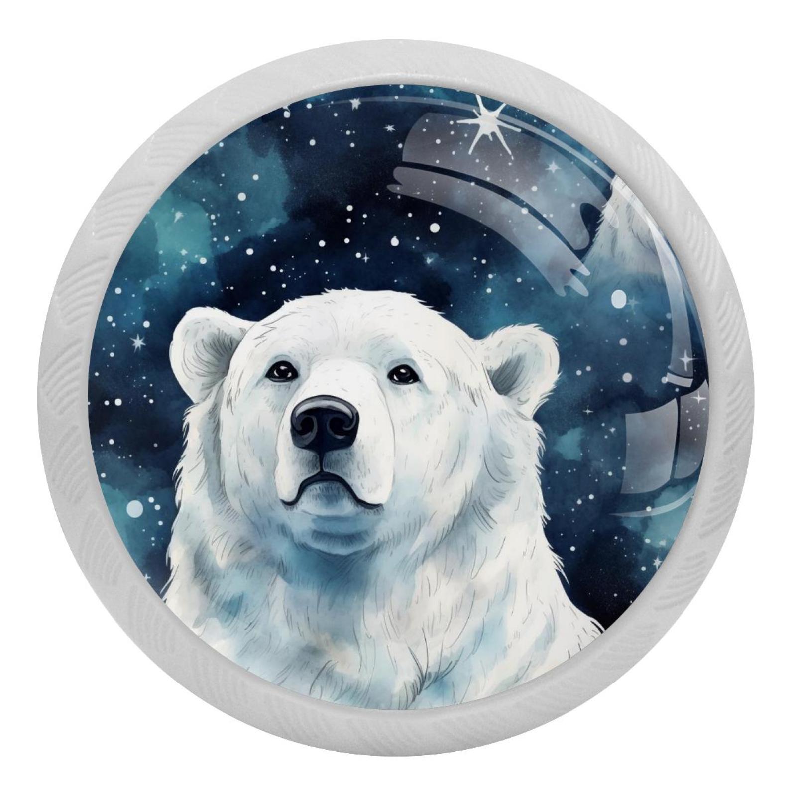 Polar Bear Fluorescent Drawer Pulls with Screws - Round 4-Pack - Glow ...